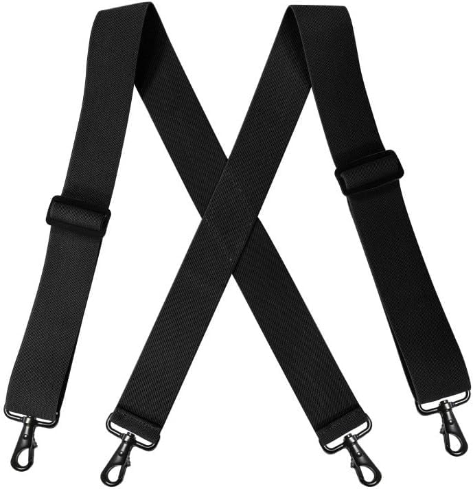QIUTIAN Men’s Heavy Duty Belt Loops X Back 2 Inch Suspenders with 4 ...
