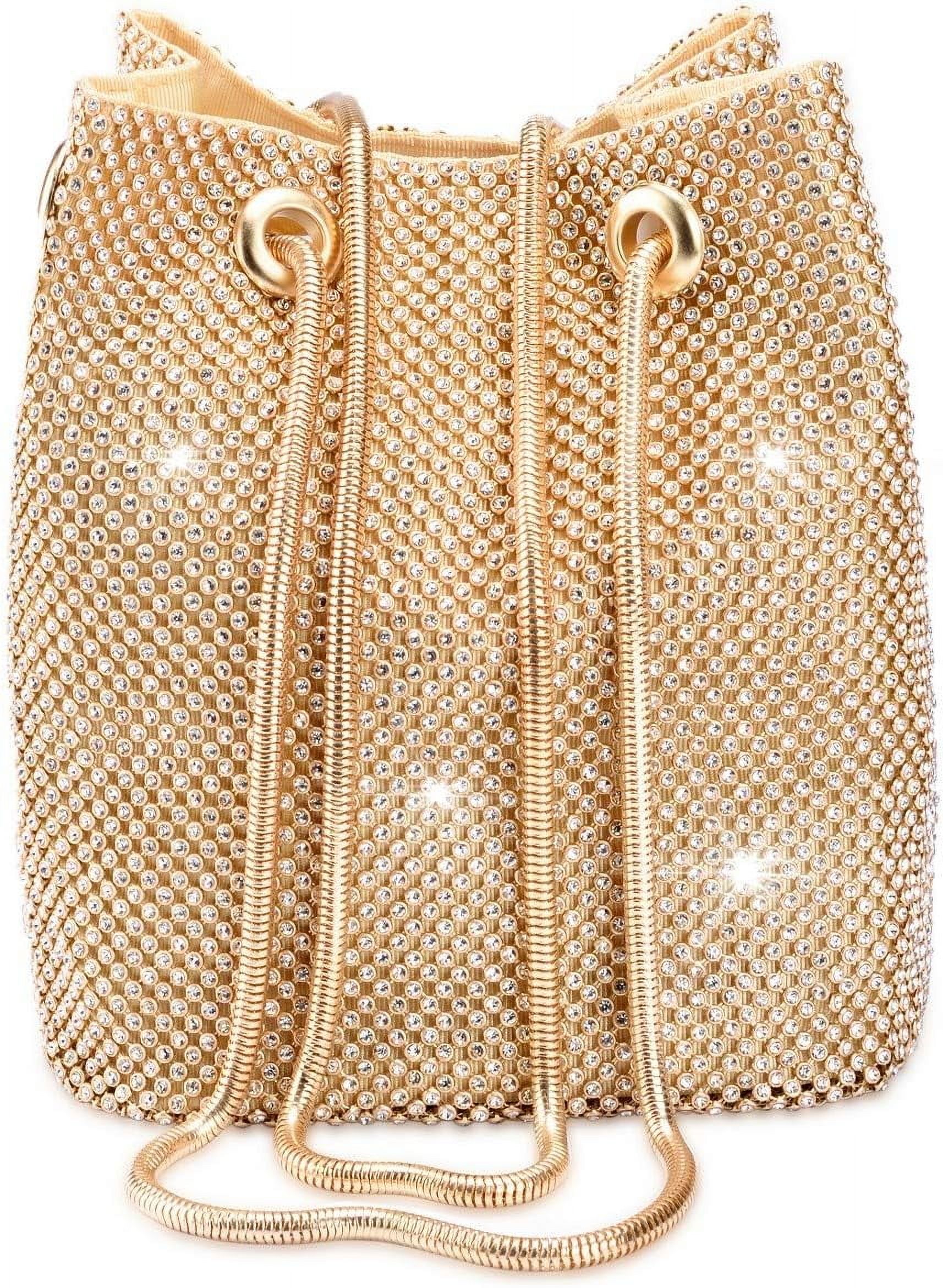 QIUTIAN Women Rhinestones Crystal Clutch Mini Evening Bags Bucket Bag ...