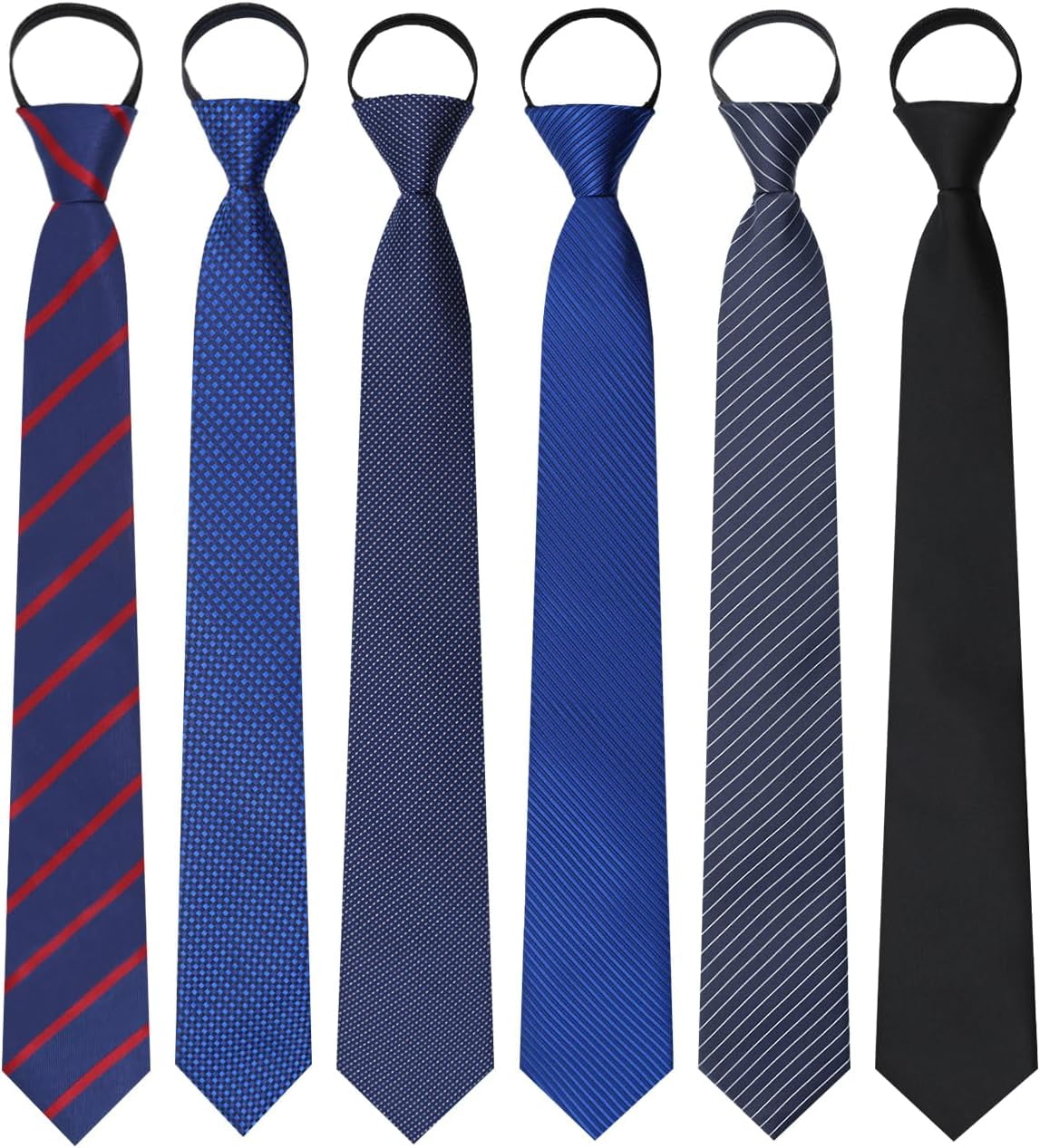 QIUTIAN Zipper Tie for Men, Tie Set for Man, Pre-Tied Adjustable Ties ...