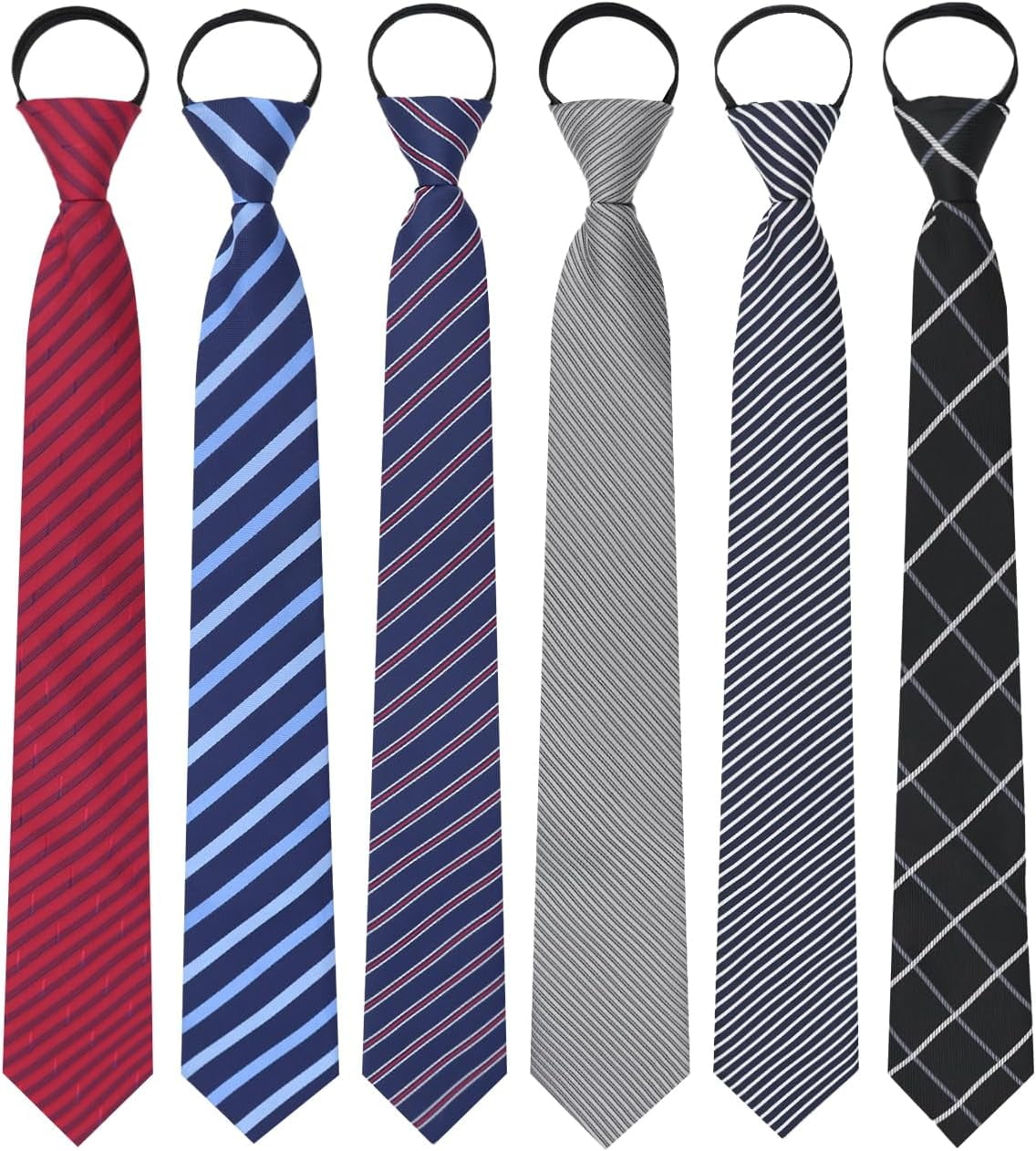 QIUTIAN Zipper Tie for Men, Tie Set for Man, Pre-Tied Adjustable Ties ...