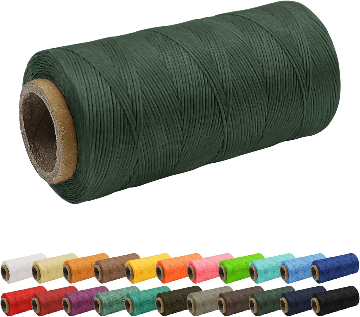 QIUYI 1mm Waxed Thread, 284 Yards 150D Flat Leather Sewing Thread, Hand ...