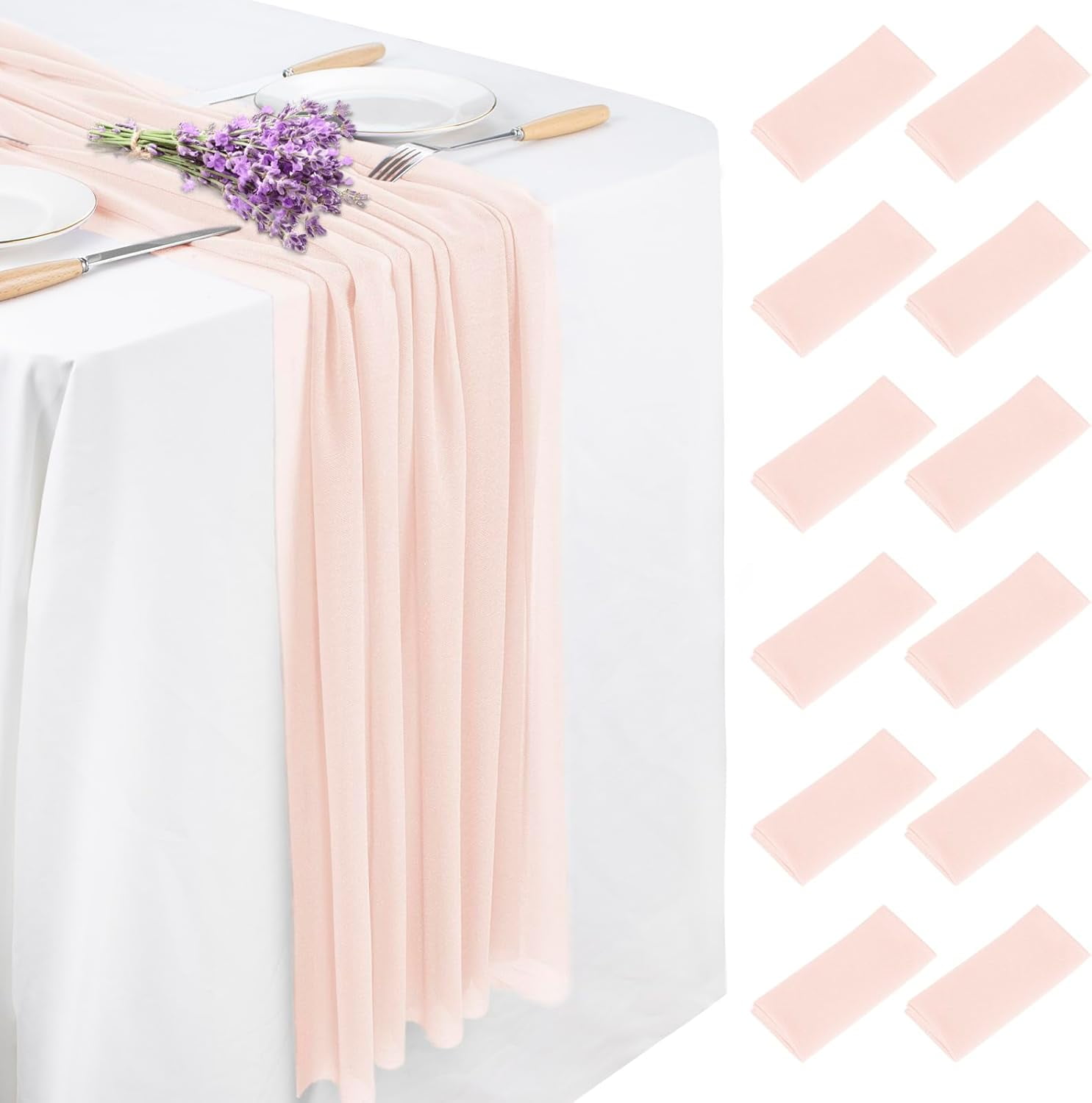 QIUYI 4 Pcs Chiffon Table Runner 30 x 118 Inch Sheer Table Runner Tulle ...