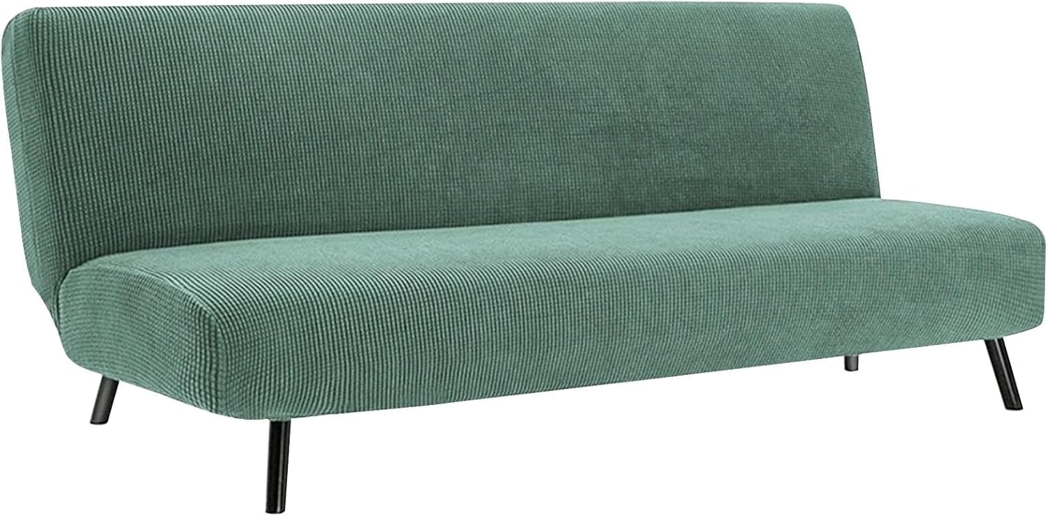 QIUYI Armless Sofa Cover Stretch Futon Cover Couch Covers for 2-3 ...
