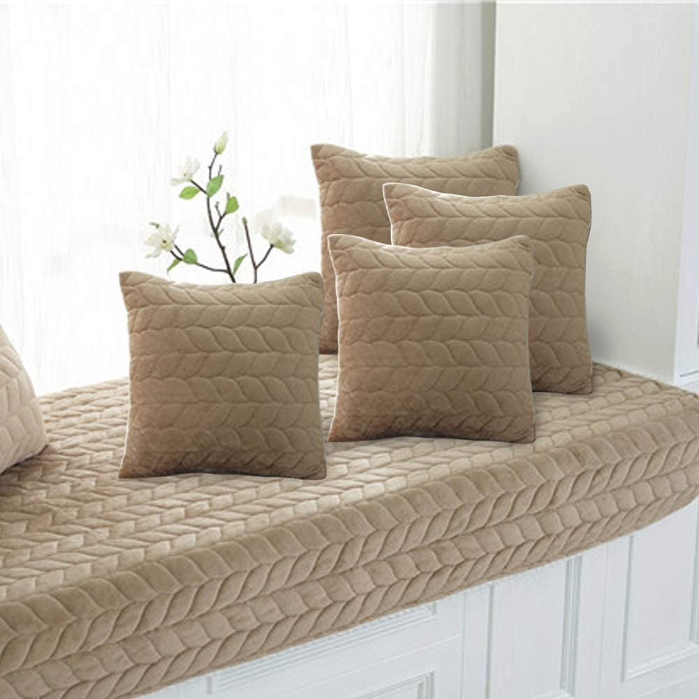 QIUYI Bay Window Cushion with Set of 4 Throw Pillow Covers 18 x 18 ...