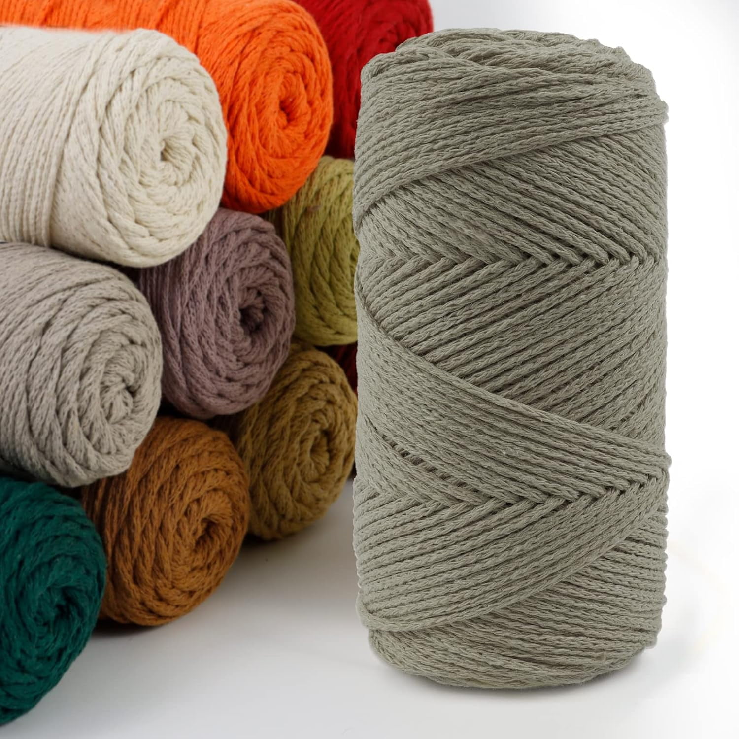 QIUYI Braided Polyester Thread Macrame Cord 2mm x 153 Yards 80% Natural ...