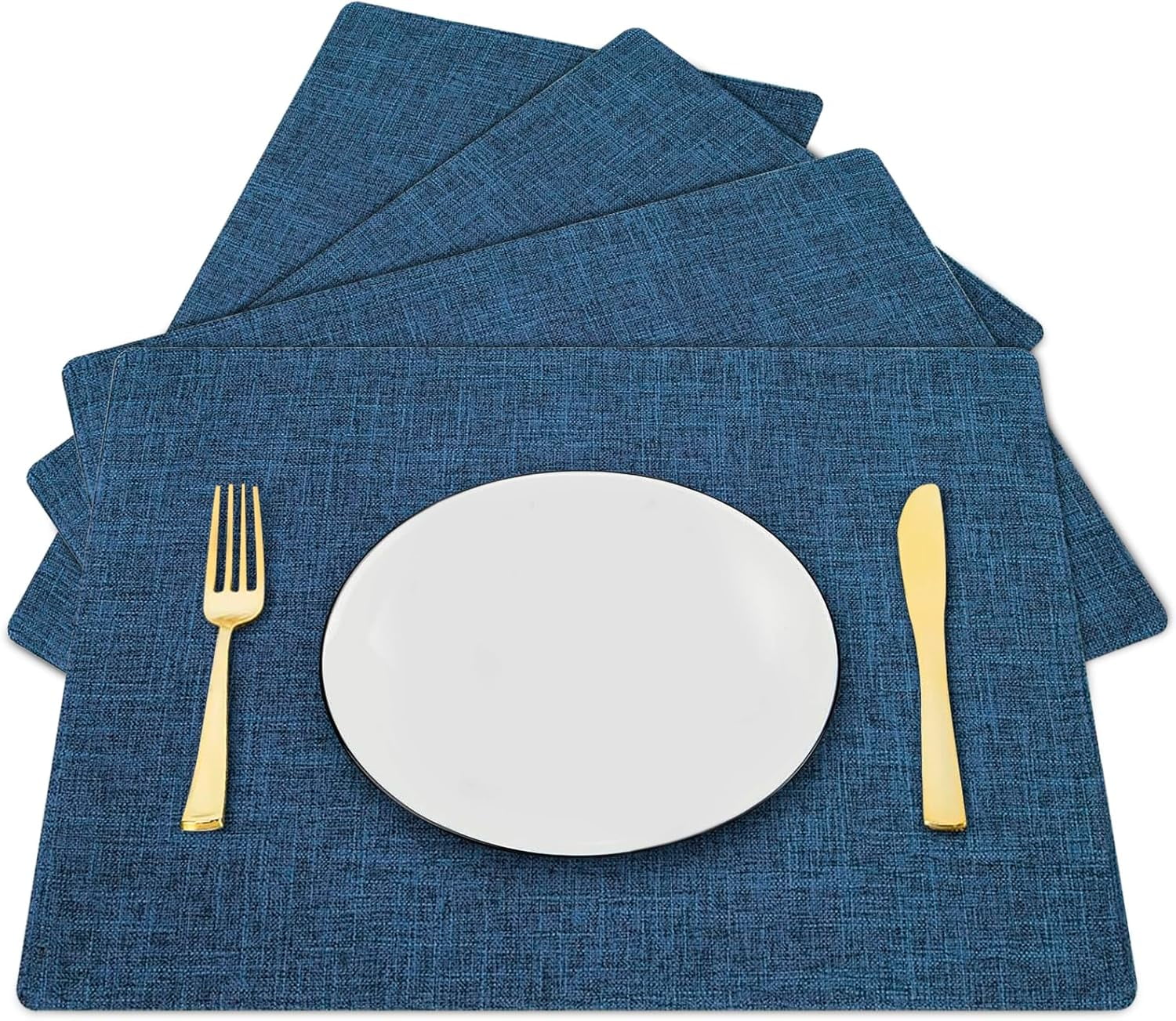QIUYI Cloth Placemats Set of 8 Washable Linen Placemats Woven Table ...