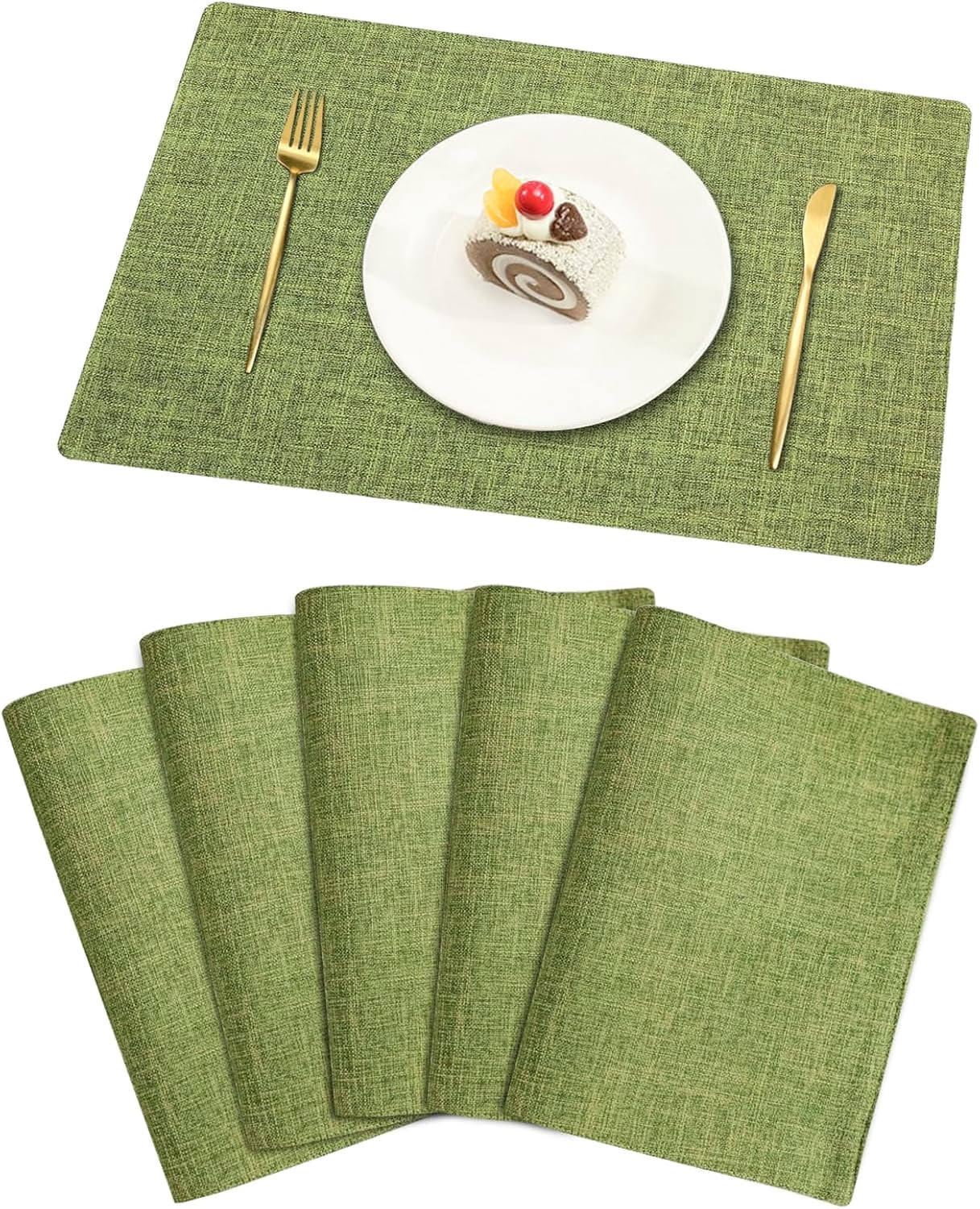QIUYI Cloth Placemats Set of 8 Washable Linen Placemats Woven Table ...