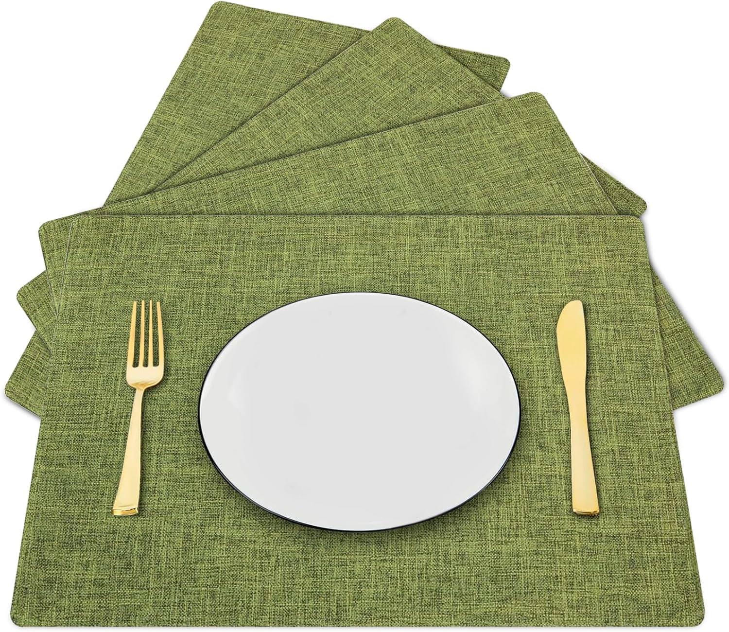 QIUYI Cloth Placemats Set of 8 Washable Linen Placemats Woven Table ...