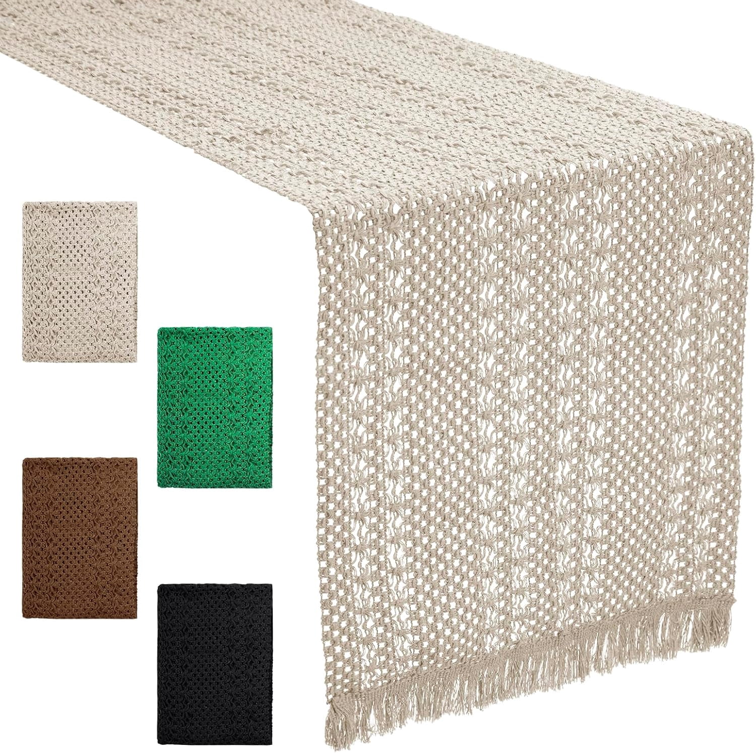 QIUYI Cotton Table Runner 12 x 108 Inches Long Woven Table Runner ...