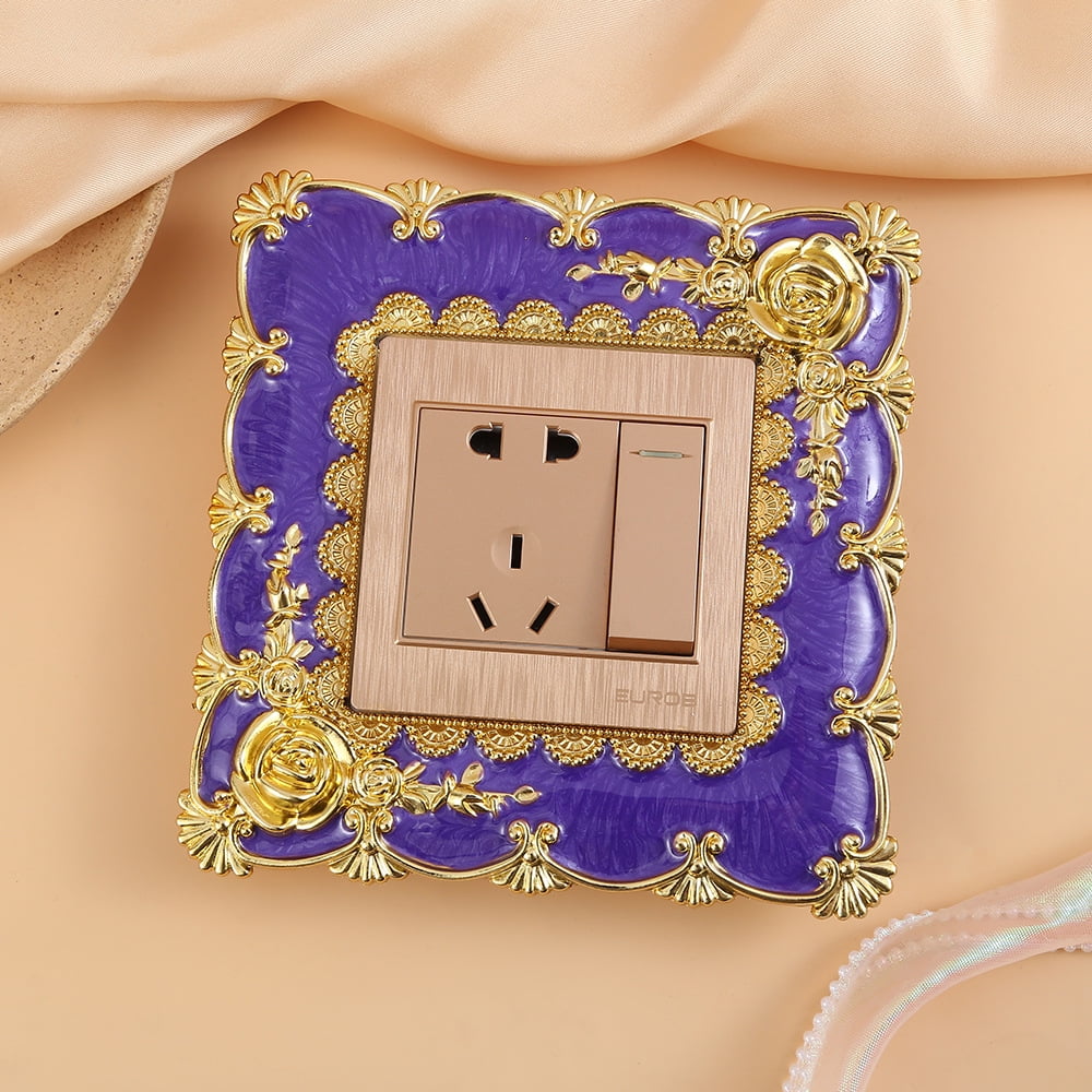 QIUYI European -Style Resin Switch Sticker Gold -Colored Pattern Home ...