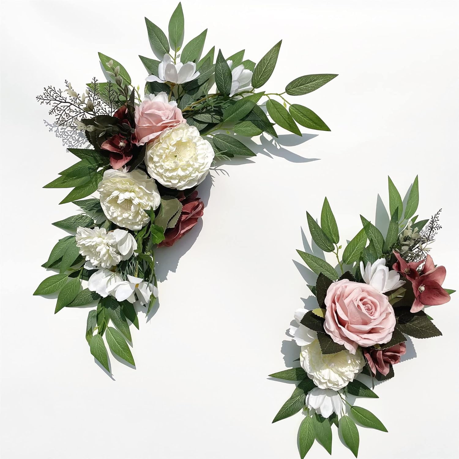 QIUYI Floral Swags for Wedding Ceremony Sign, Rose Decorative Wedding ...