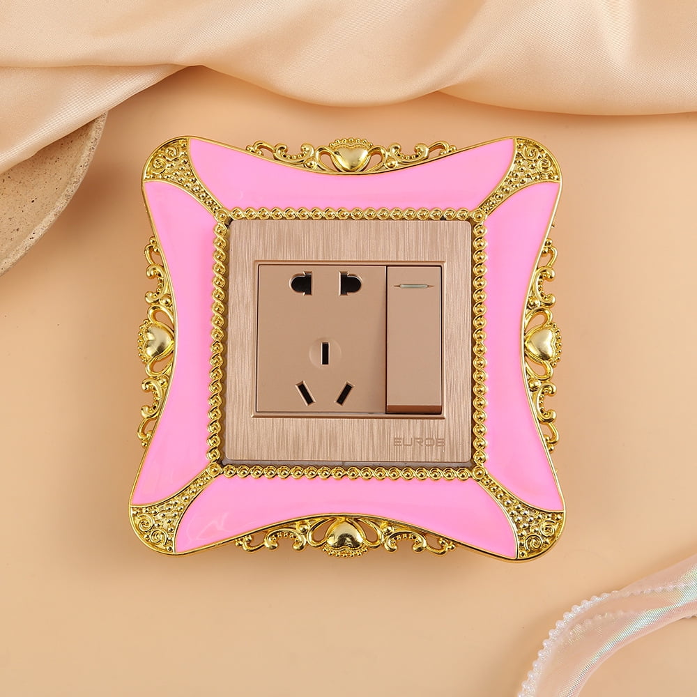 QIUYI Golden Pattern Living Room Bedroom Switch Stickers European ...