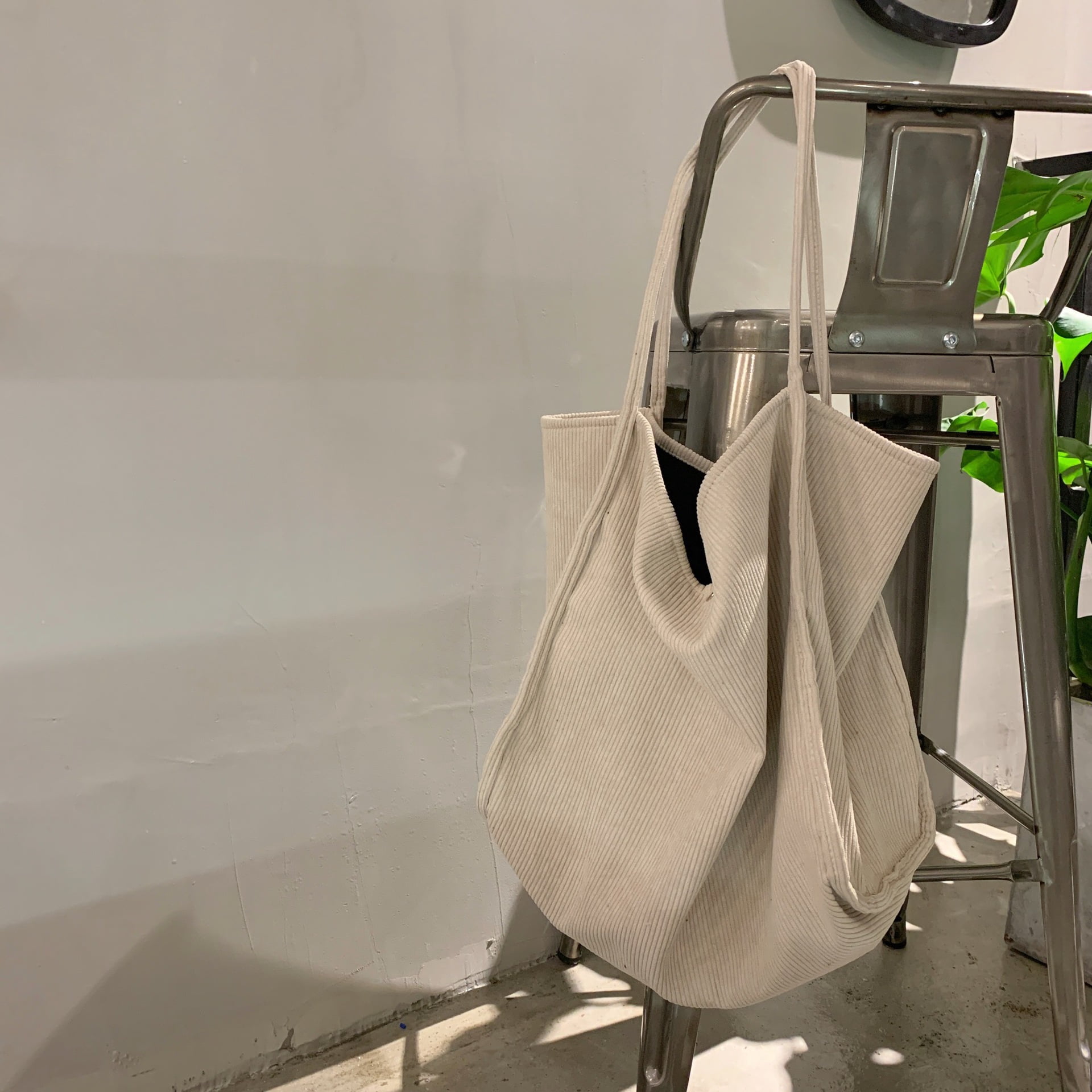 QIUYI Large Corduroy Shoulder Shopper Bag for Women Cotton Cloth ...