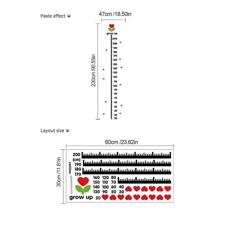 QIUYI Love Body Height Stickers Decorative Living Room Porch Bedroom ...