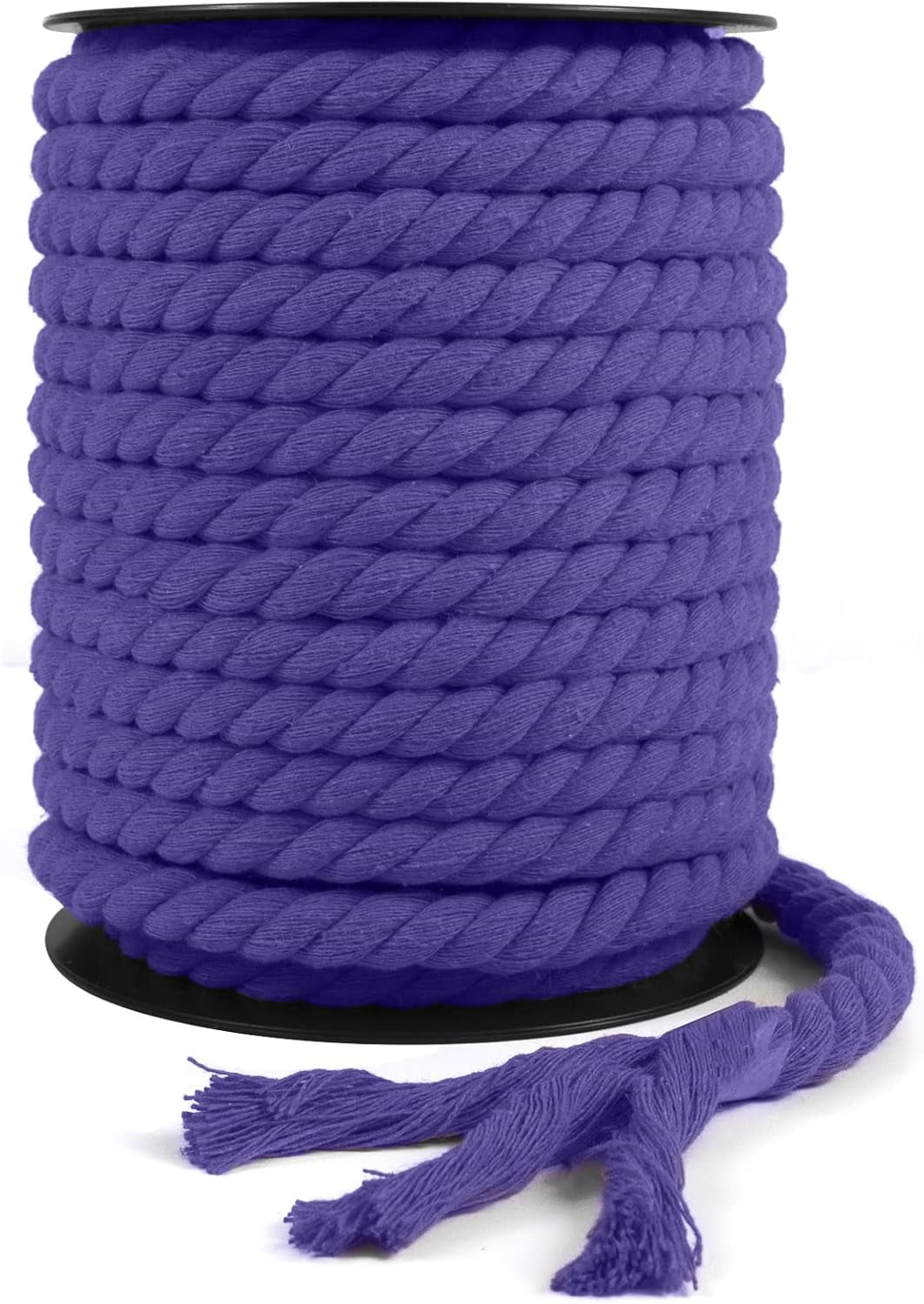 QIUYI Macrame Cord 10mm 75 Feet Thick Cotton Rope, 3 Strand Twisted Cotton Cord, Colored Macrame ...