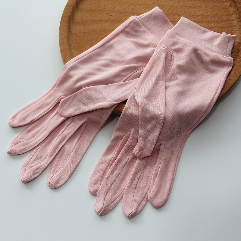 QIUYI Natural Mulberry Silk Gloves Female Summer Thin Breathable Sleep ...