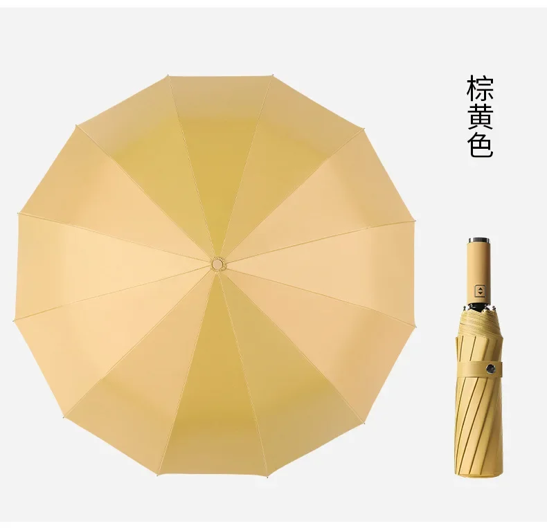 QIUYI New 12K Three-folding Automatic Umbrella Rain Women Sunny/Rainy ...