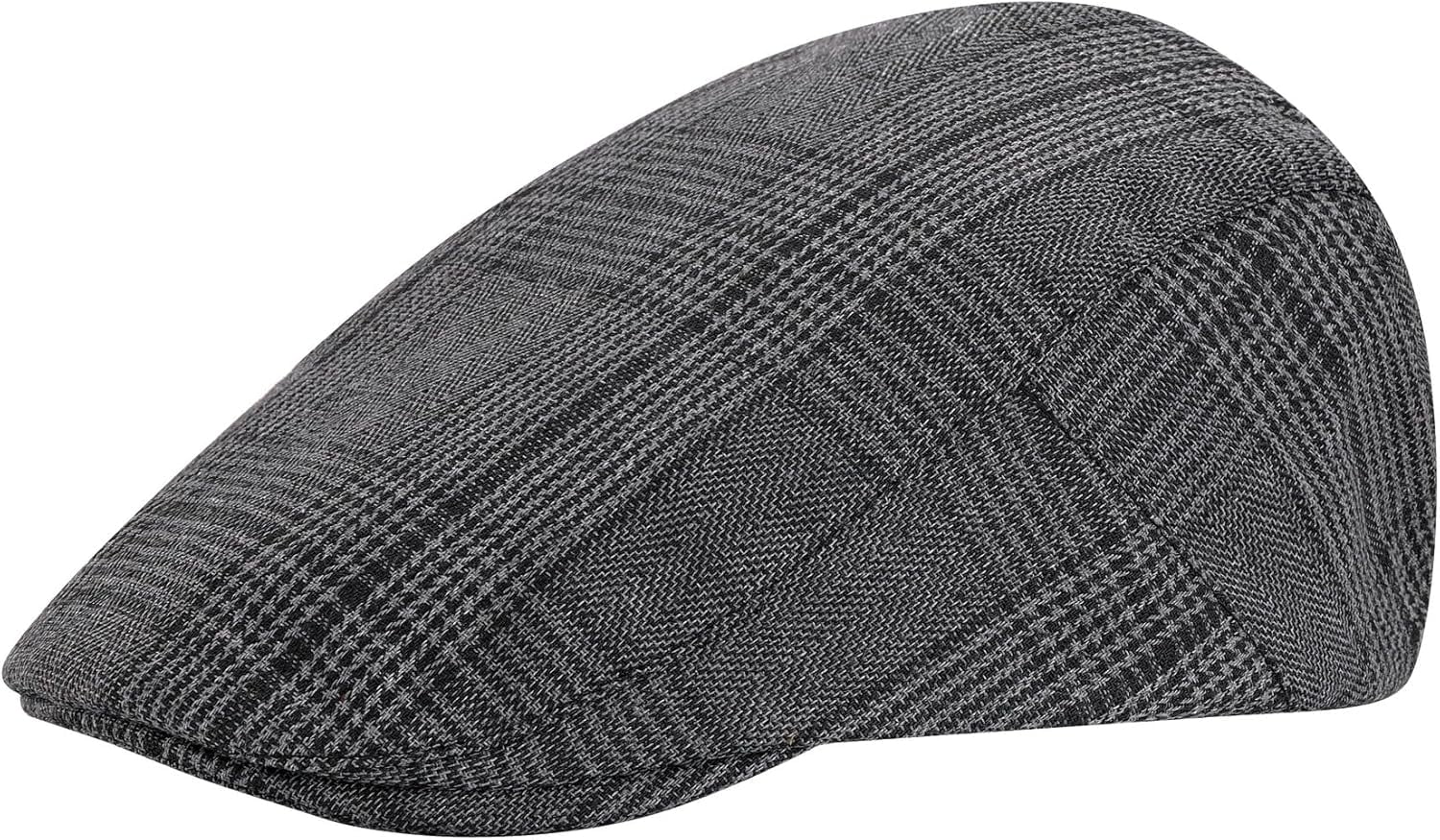 QIUYI Newsboy Hats for Men Stylish Plaid Flat Cap Adjustable Tweed Ivy Gatsby Cabbie Hat ...
