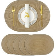 Kouboo Loma Oval Rattan Placemat, Set of 2 Pieces, Oval Round Table ...