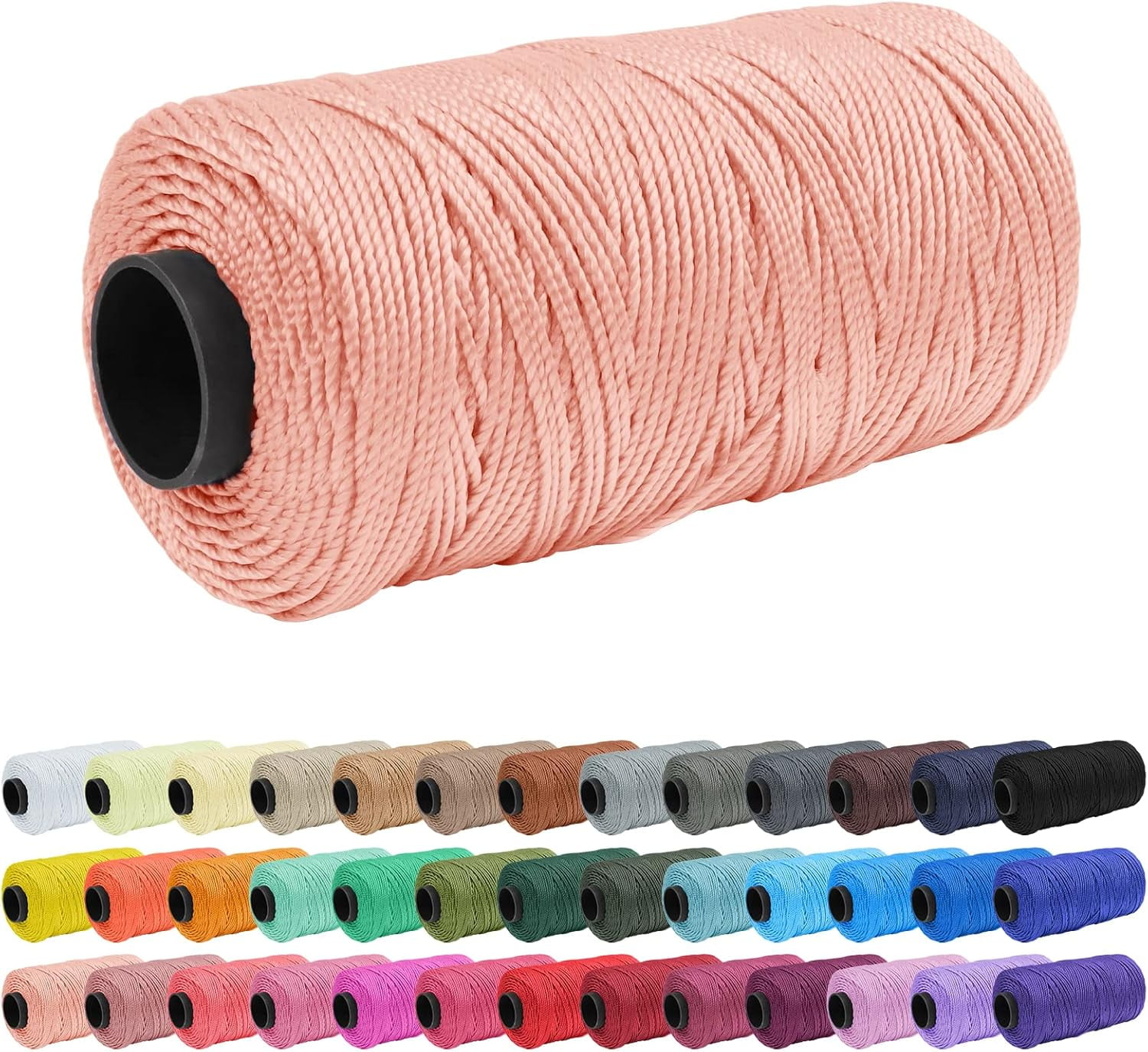 QIUYI Polypropylene Macrame Cord 1.5mm x 218 Yards, 3-Strand Twisted ...
