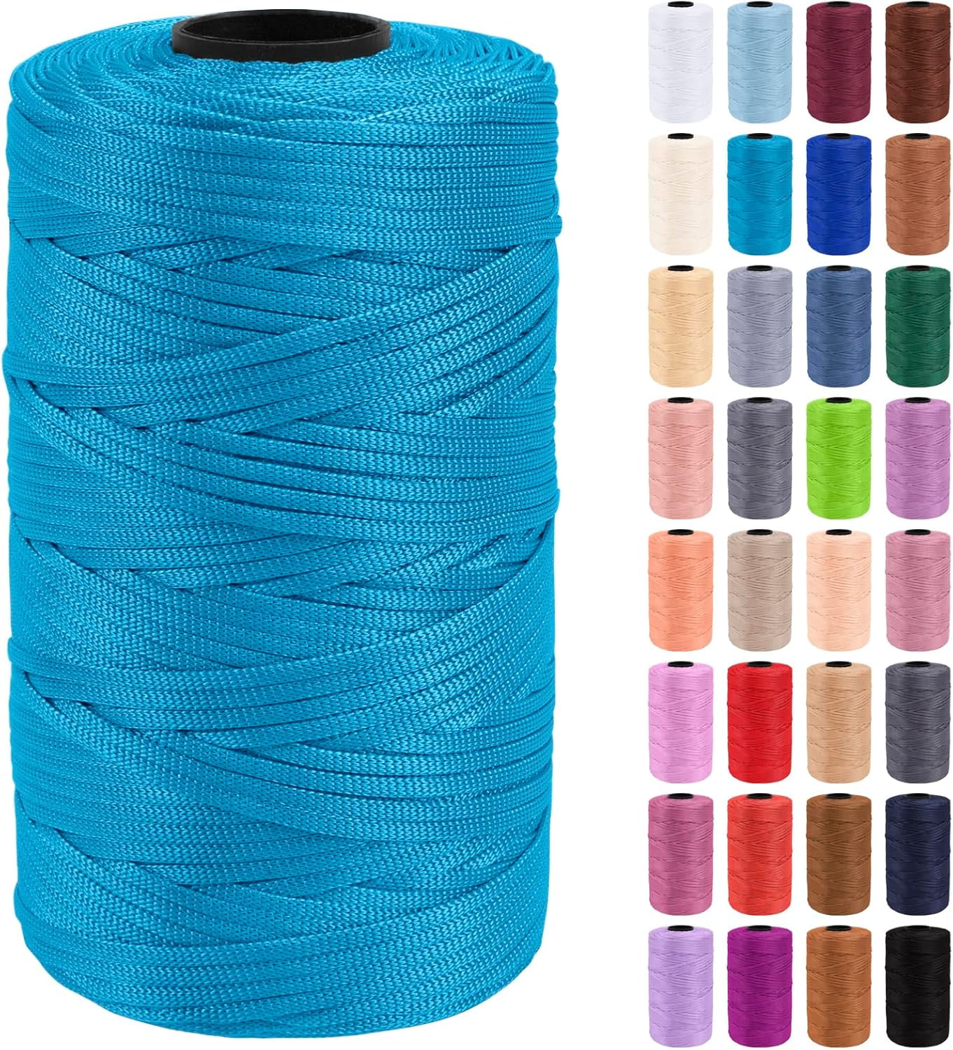 QIUYI Polypropylene Ribbon Yarn 3mm x 218 Yards Flat Macrame Cord 3mm ...