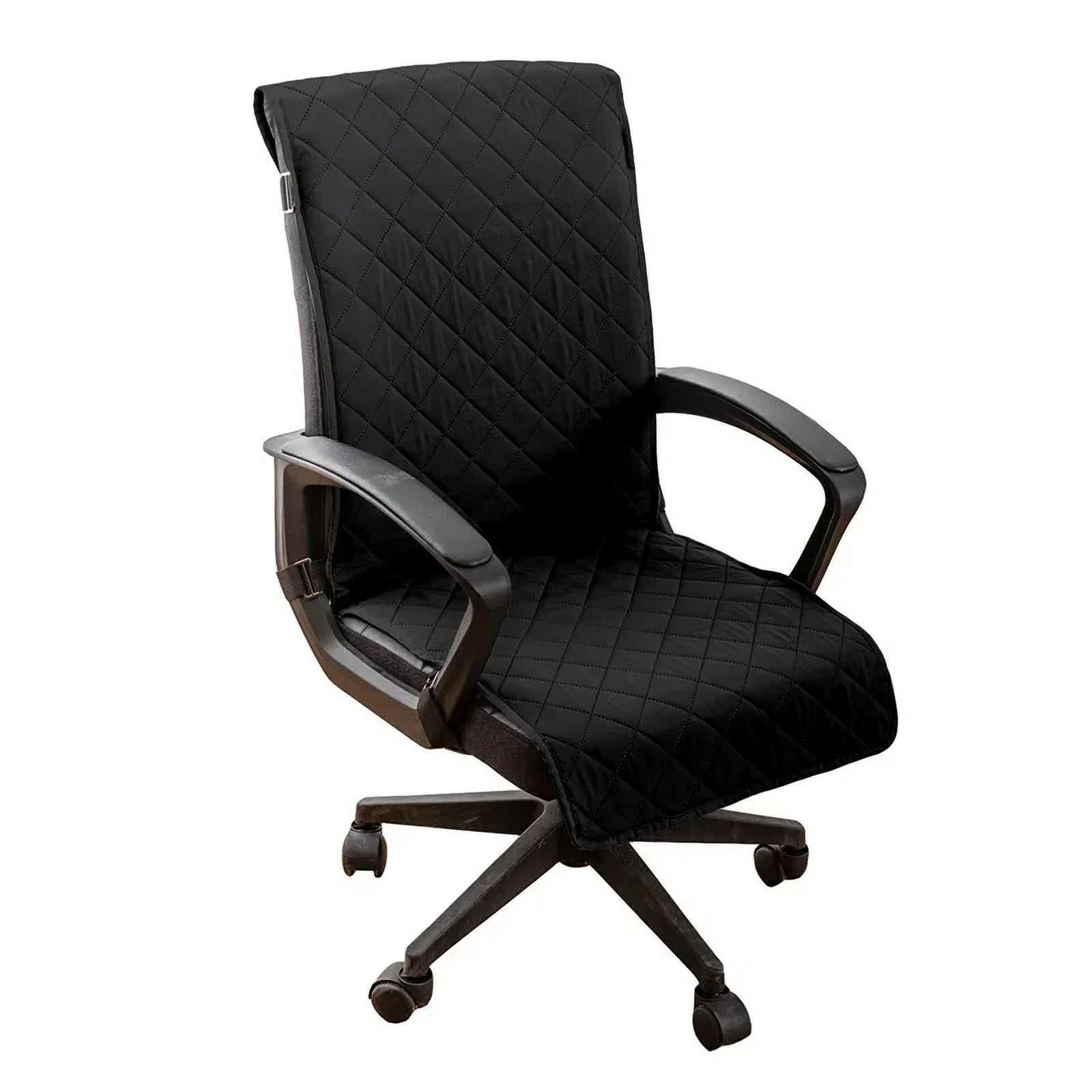 QIUYI Quilted Office Chair Cover Solid Color Anti-dirty Computer Desk ...
