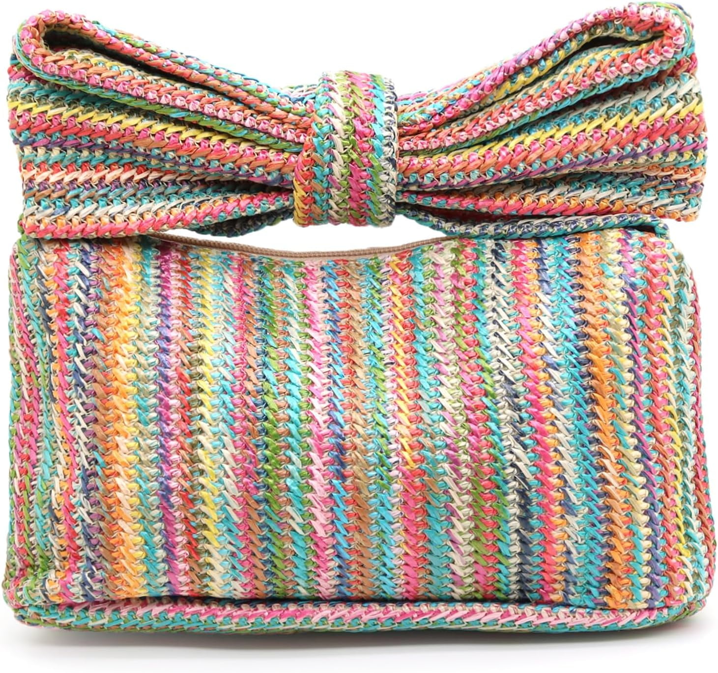 QIUYI Rattan Clutch Purse for Women,Summer Straw Woven Beach Woven Bag ...