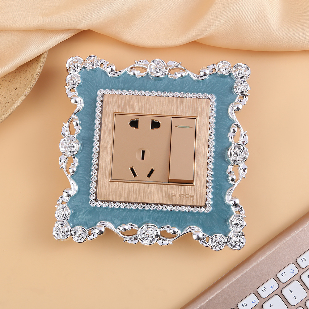 QIUYI Rose Pattern Switch Sticks European -Style Resin Socket ...