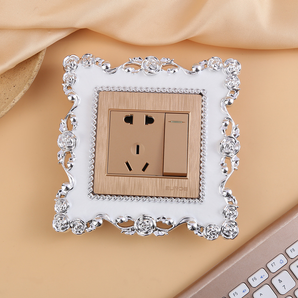 QIUYI Rose Pattern Switch Sticks European -Style Resin Socket ...