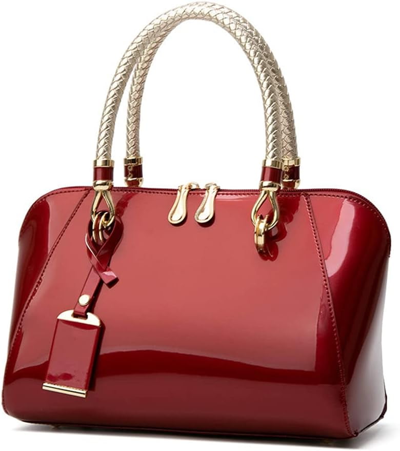 QIUYI Royal Blue Purse for Women Crossbody Shiny Patent Leather ...