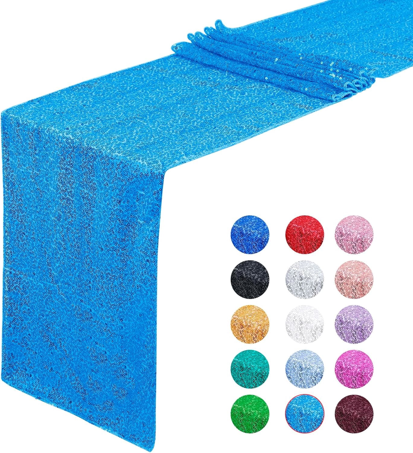 QIUYI Sequin Table Runner 12x108 Inch Sparkly Table Runner Glitter ...