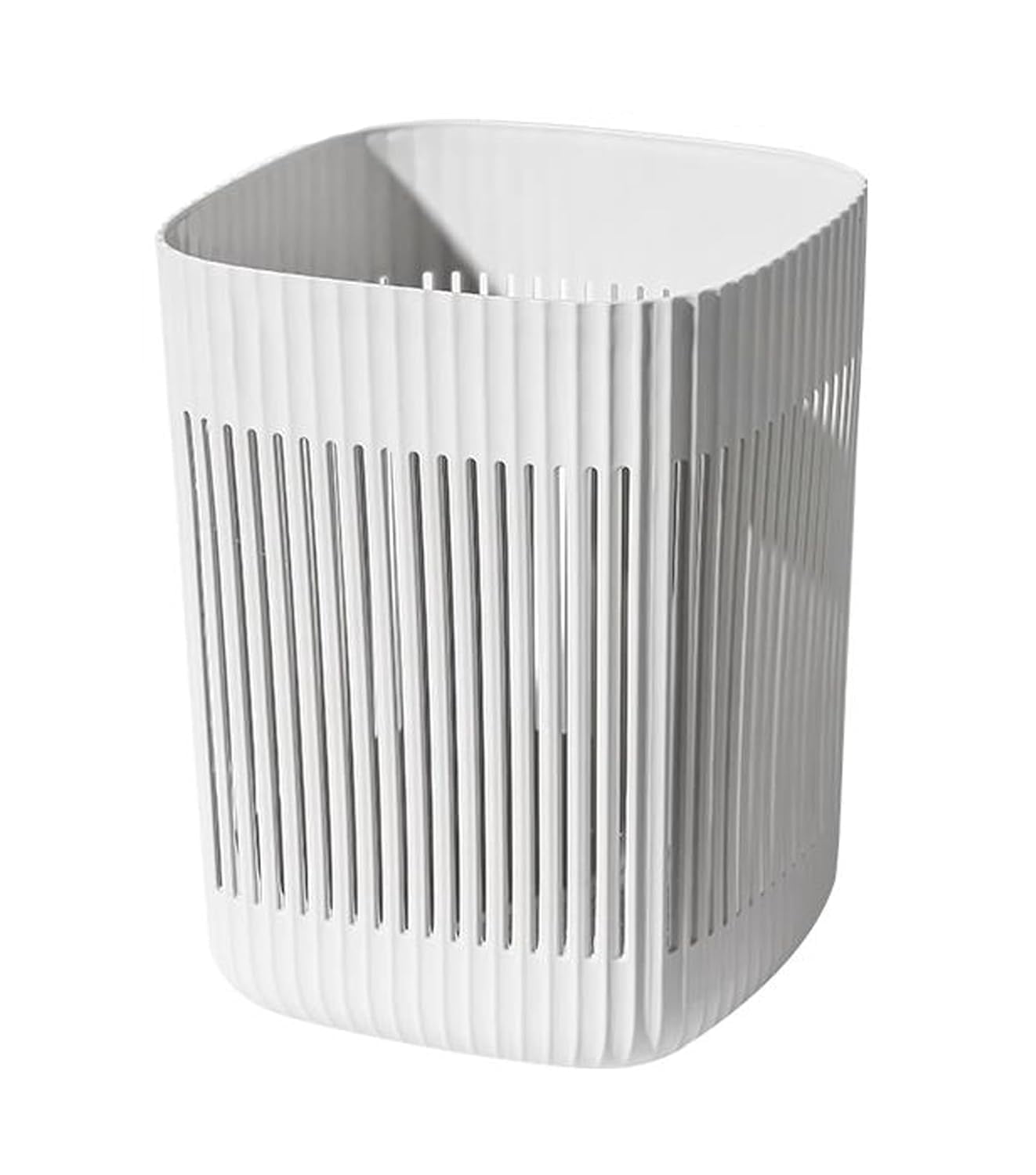 QIUYI Square Trash Can Plastic Bedroom Garbage Container Bin 3.2 Gallon ...