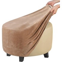 PiccoCasa X-Large Stretchable Fit Black Ottoman Slipcover, Jacquard ...