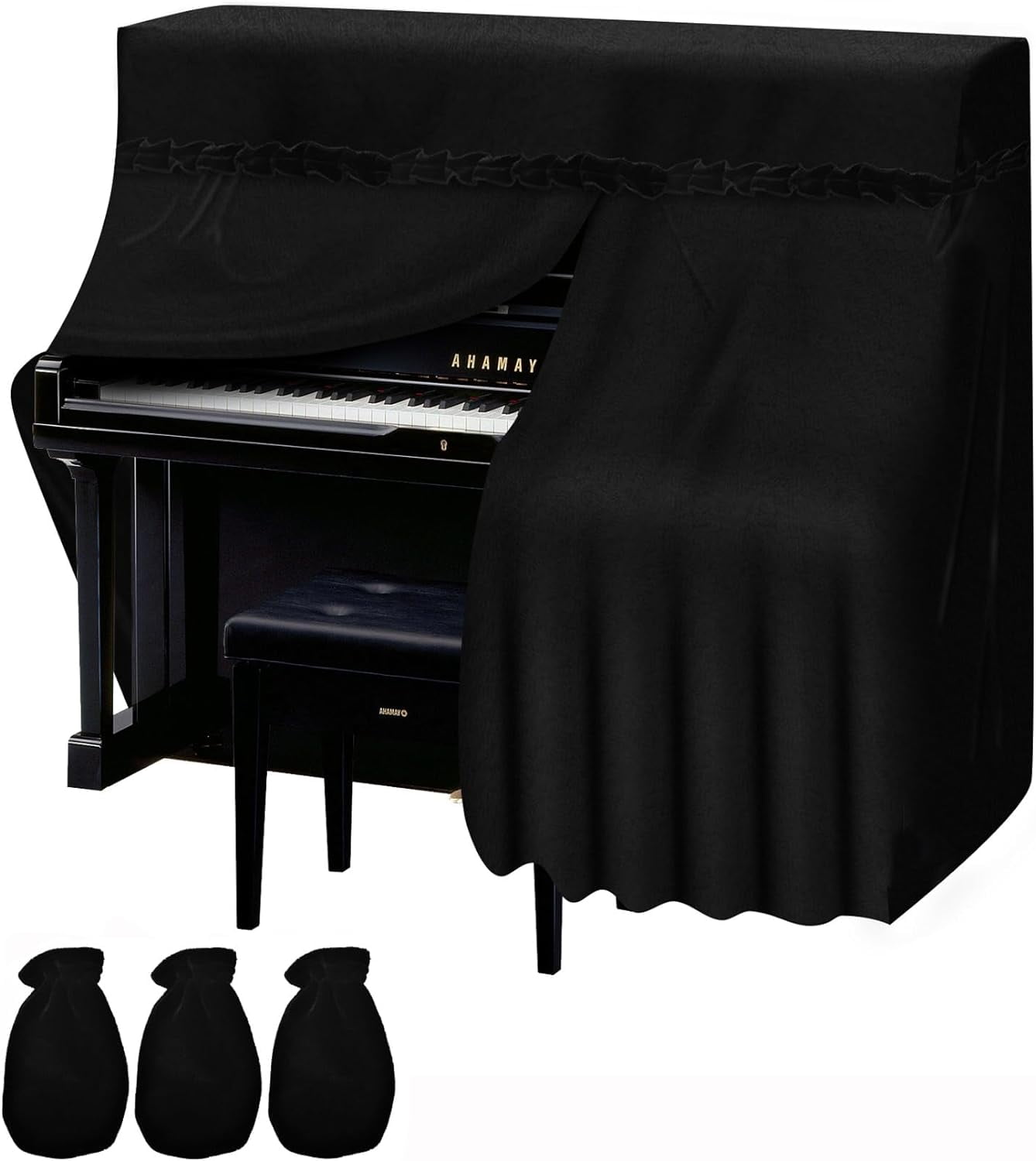 QIUYI Upright Piano Cover, Silver-coated Oxford Full Cover Piano Cover Dustproof Moistureproof ...