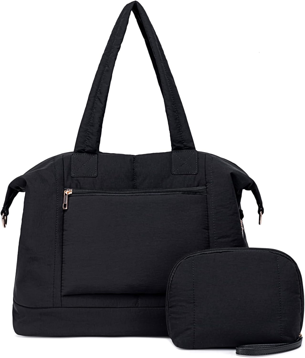 QIUYI Weekender Bags for Women Puffer Tote Bag with Zipper Carry On ...