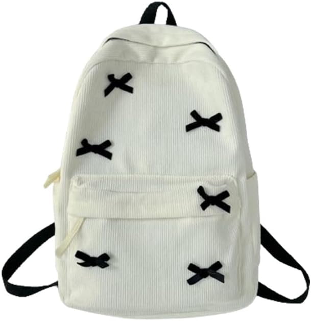 QIUYI Women Preppy Y2k Aesthetic Corduroy Backpack Kawaii Laptop ...