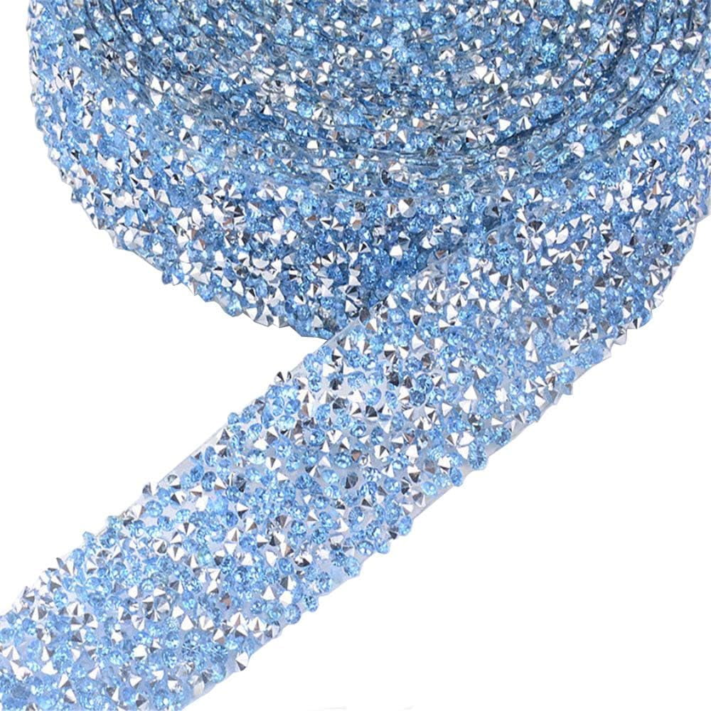 QIUYIDP 1 Yard Rhinestone Wrap Roll Sparkle Crystal Ribbon Trim ...