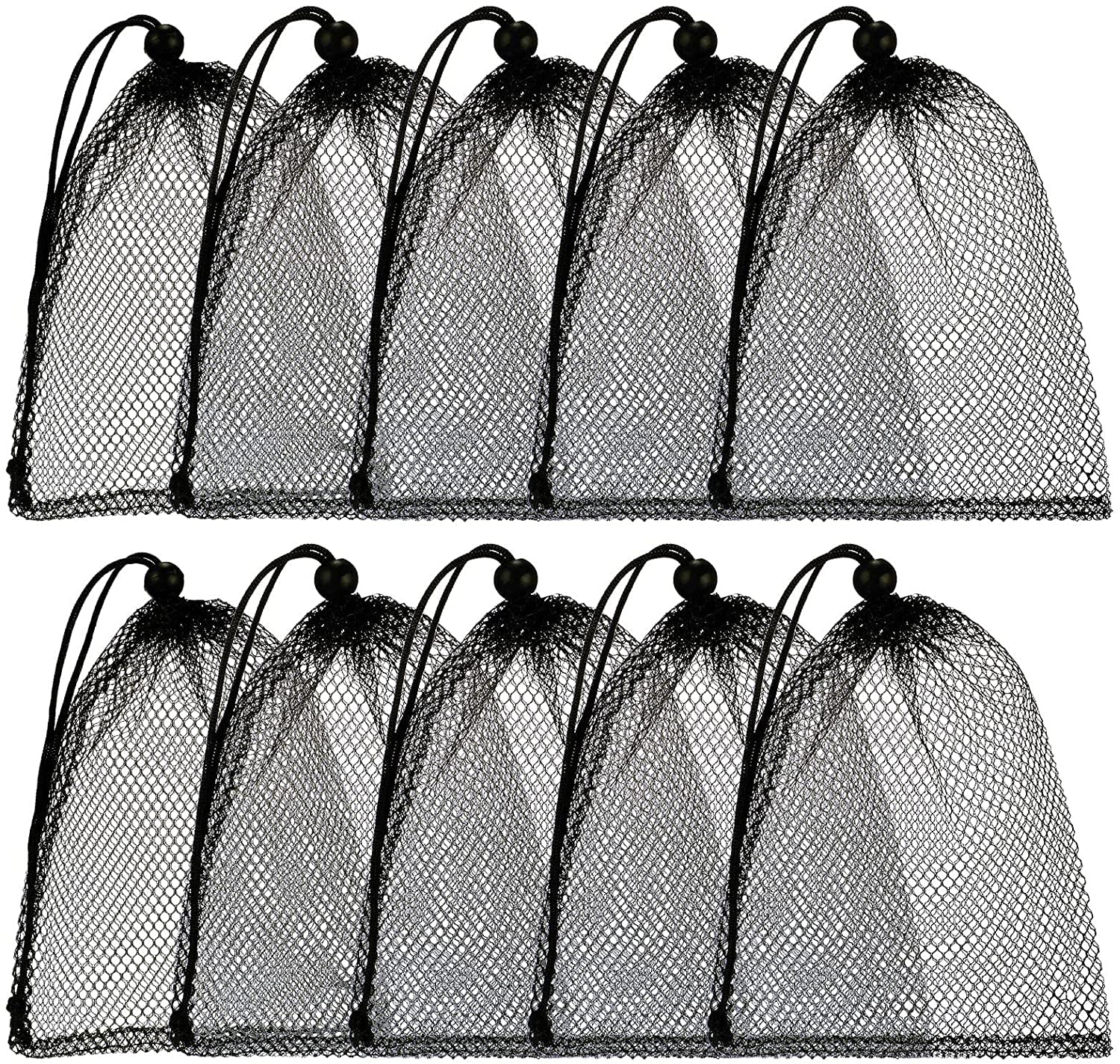 QIUYIDP 10 Pcs Mesh Bags Drawstring Laundry Bags Large Nylon Mesh Gift ...
