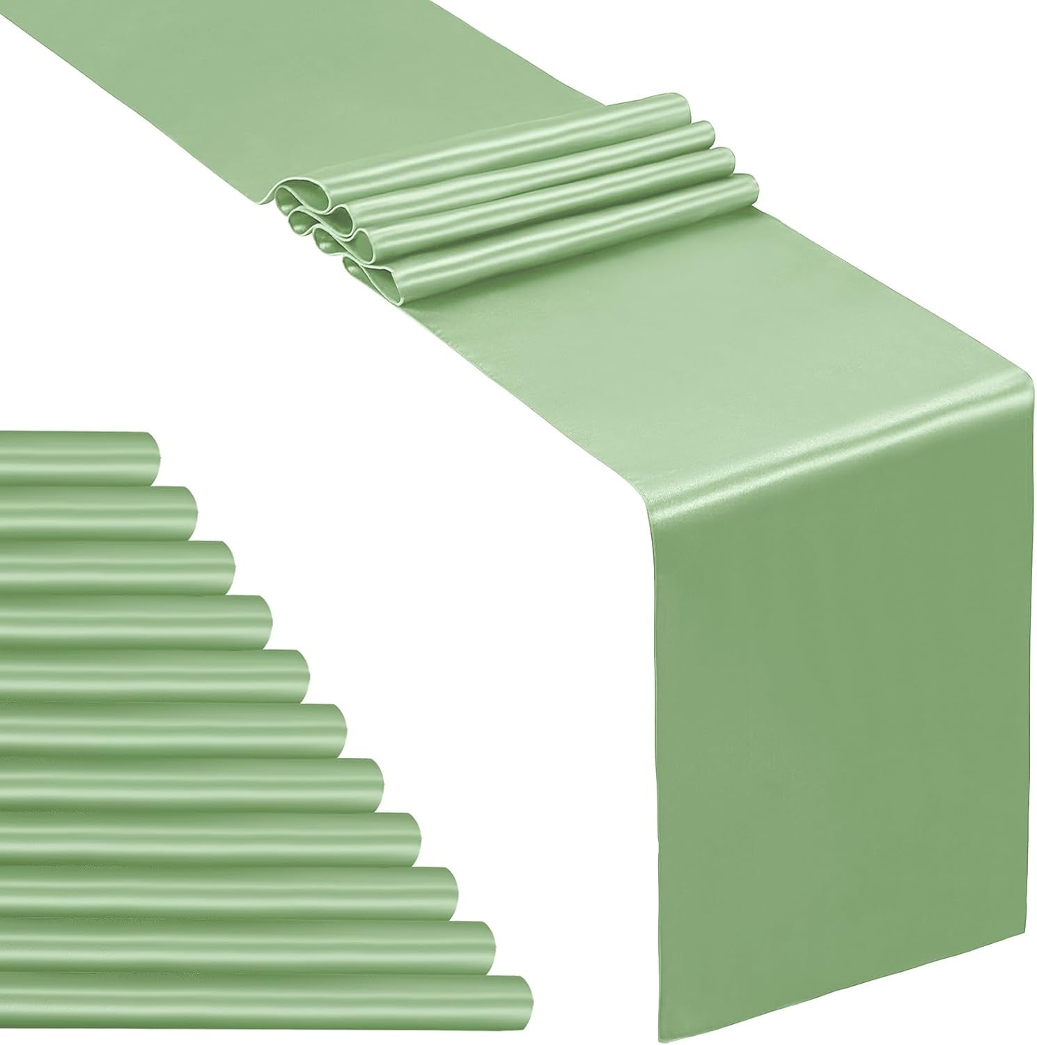 QIUYIDP 12 Pcs Royal Blue Satin Table Runner 12 x 108 inches Long ...