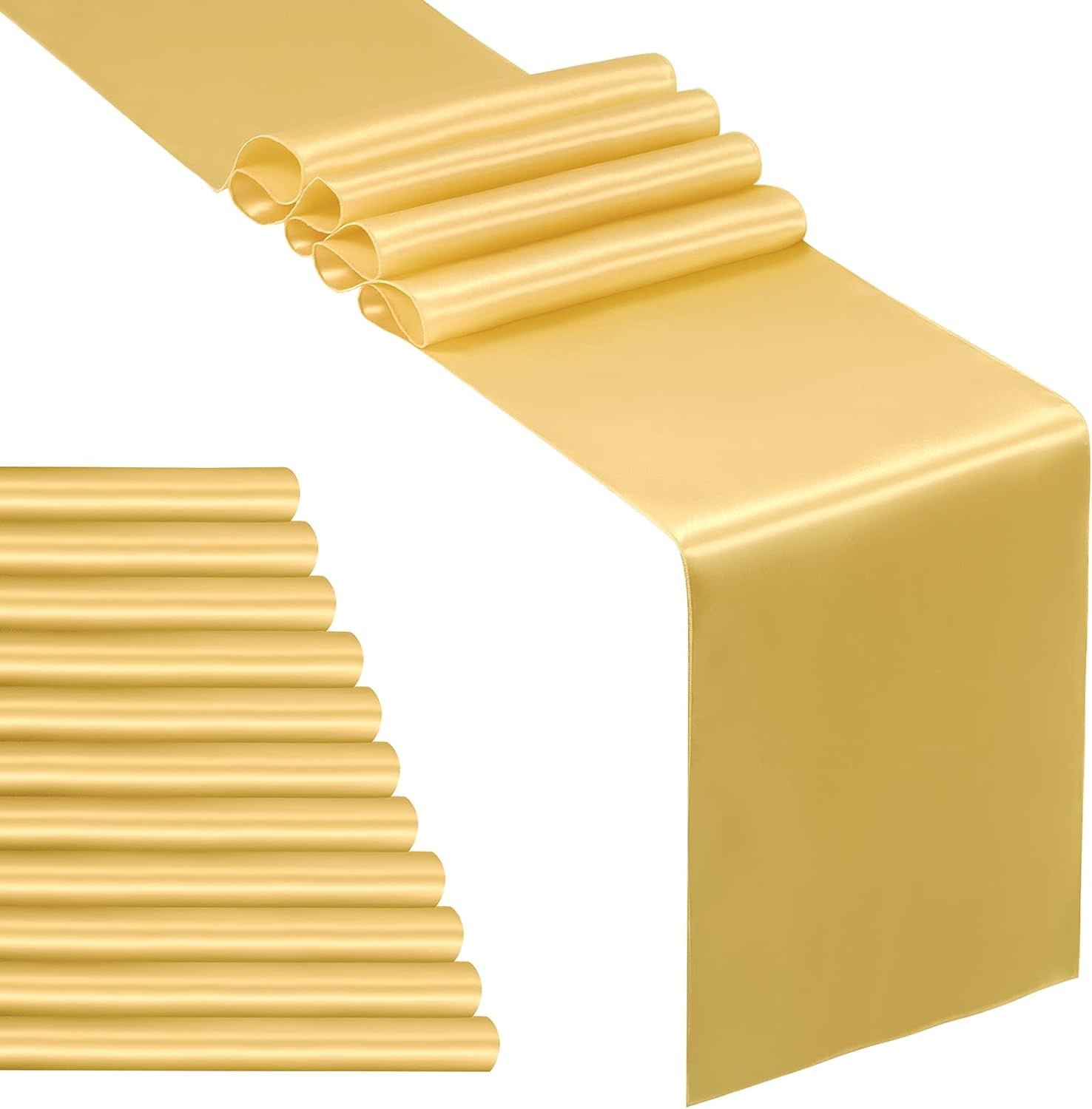 QIUYIDP 12 Pcs Royal Blue Satin Table Runner 12 x 108 inches Long ...