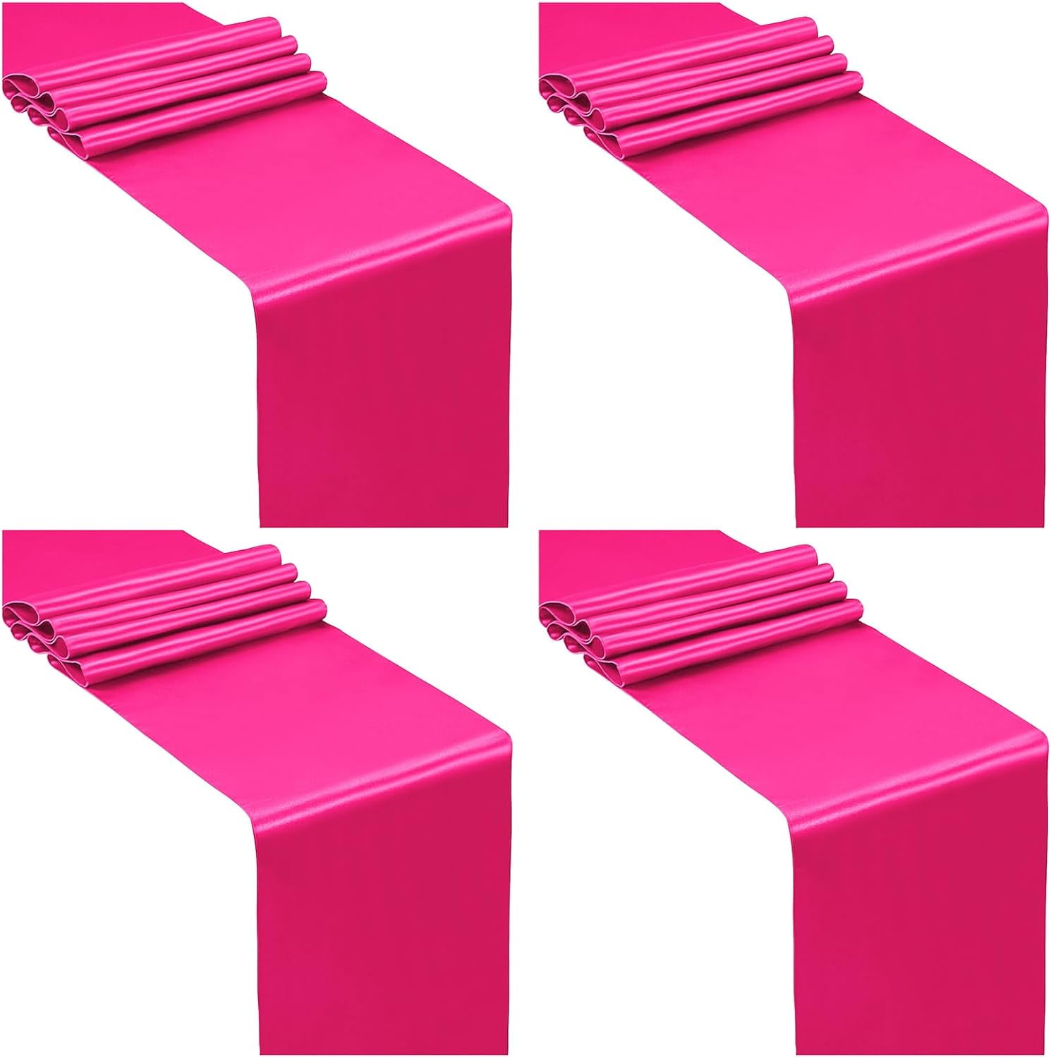 QIUYIDP 12 Pcs Royal Blue Satin Table Runner 12 x 108 inches Long ...