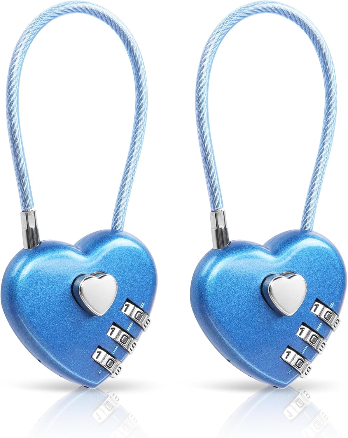 QIUYIDP 2 Pack Combination Lock, 3 Digit Heart Shaped Padlock for ...