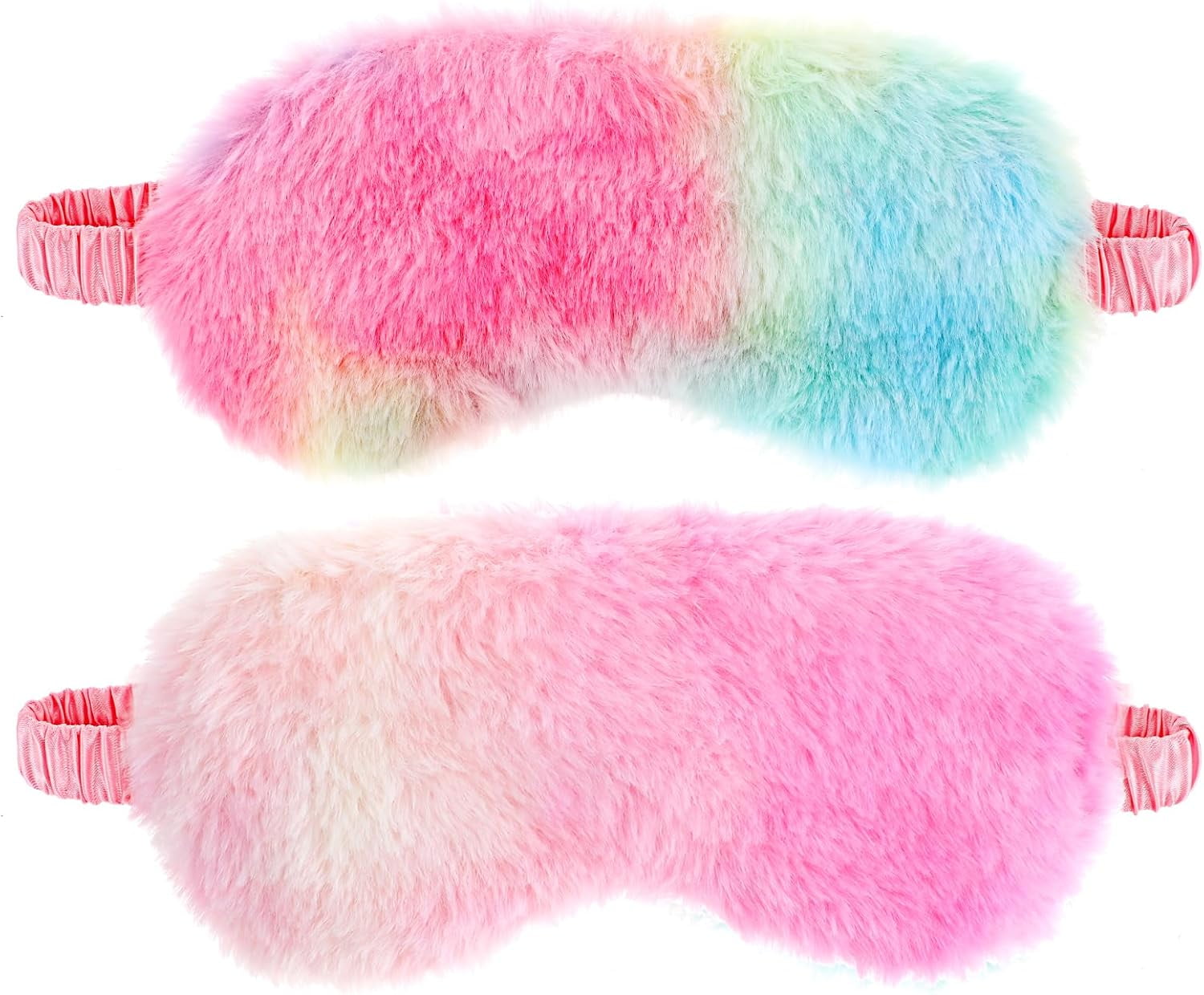 QIUYIDP 2 Pcs Plush Sleep Eye Mask Cute Soft Sleeping Blindfold ...