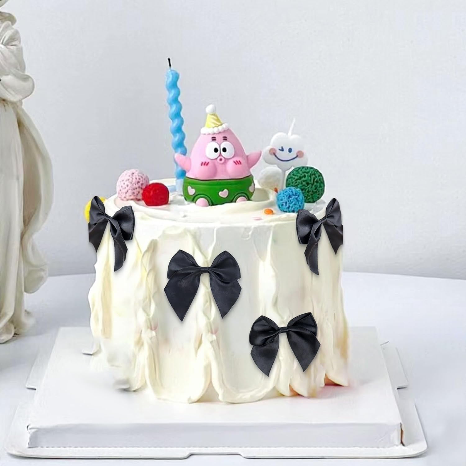 QIUYIDP 20 Pack Bow Cupcake Toppers Birthday Bowknot Ribbons Coquette ...