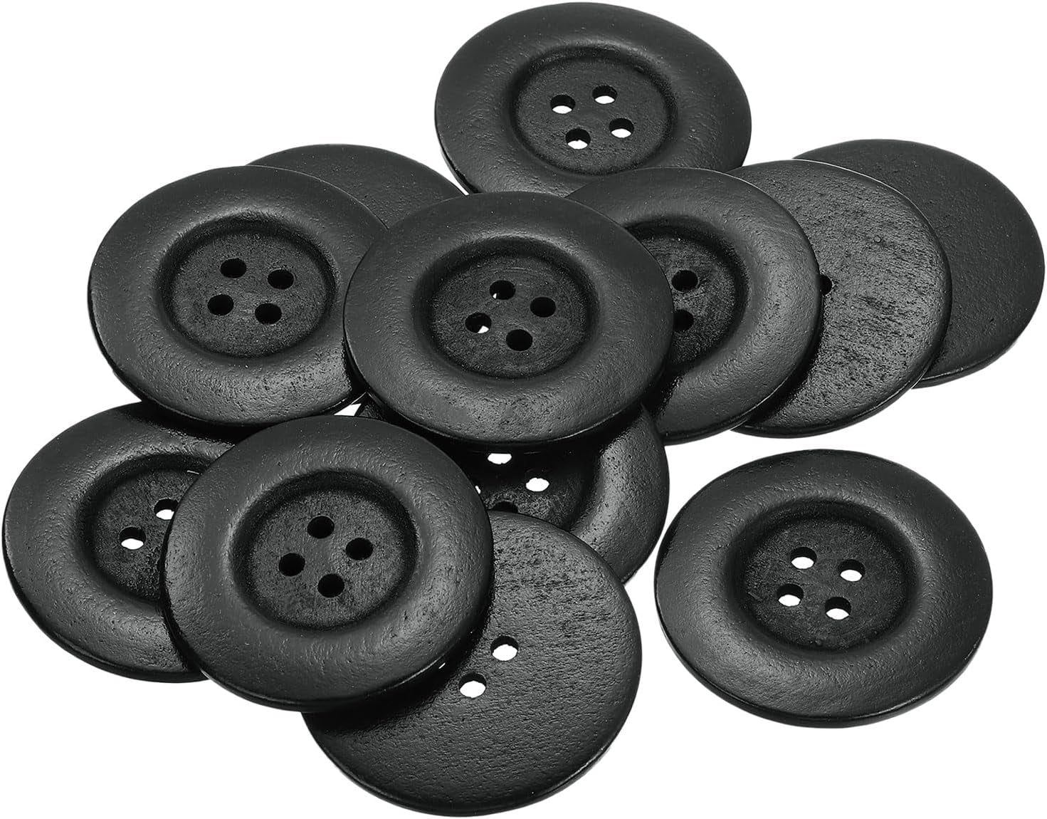 QIUYIDP 20Pcs Large Wooden Buttons, 50mm(2") 4 Hole Round Wood Sewing ...