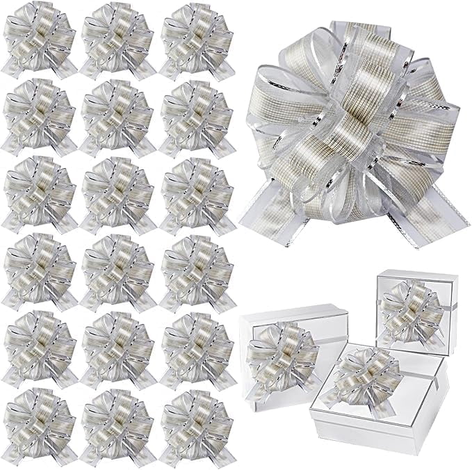 QIUYIDP 22 Pieces 6 Inches Pull Bow Wrapping Pull Bow Ribbon Pull Bows ...