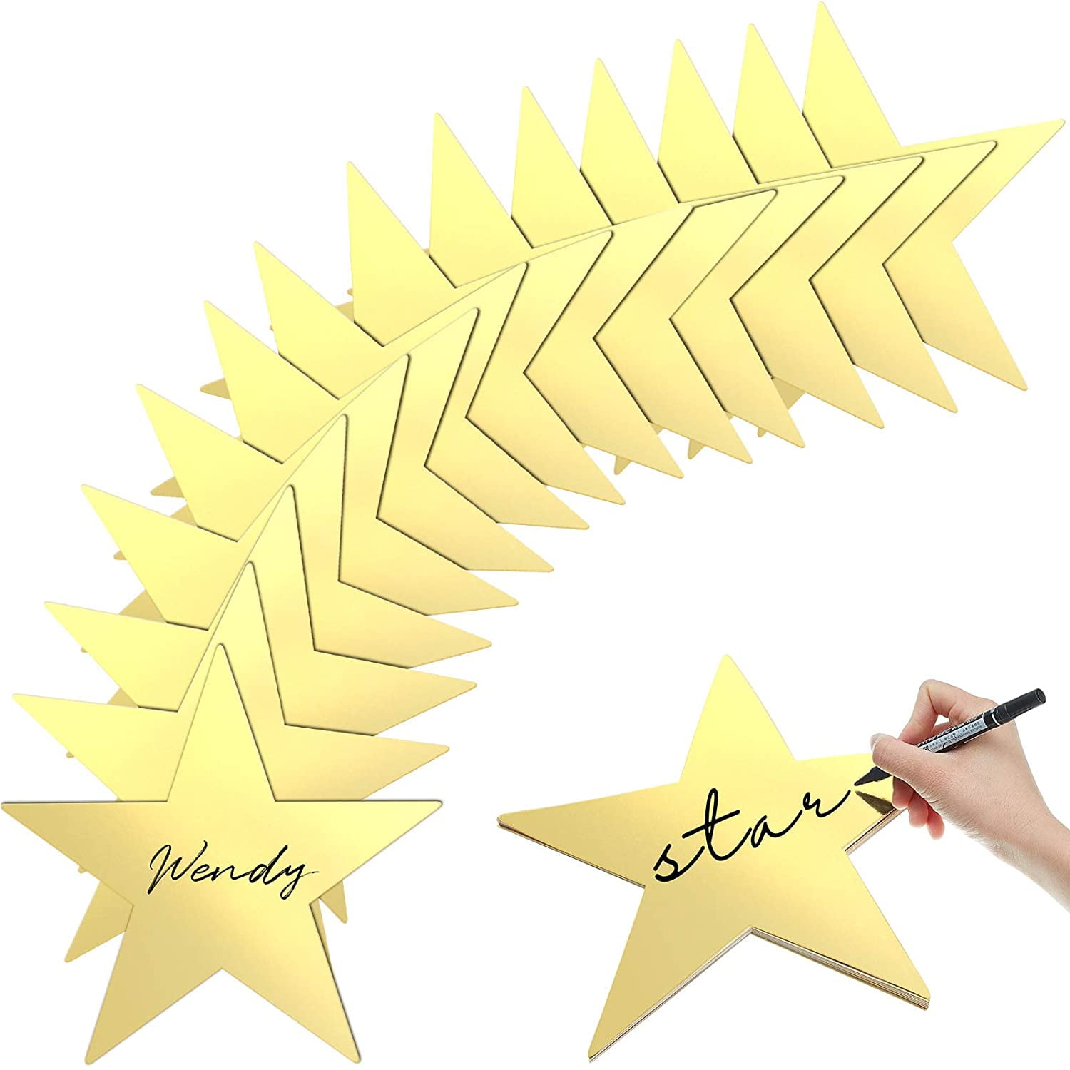 QIUYIDP 24 Pieces 11 Inch Large Gold Stars Cutouts Gold Stars ...