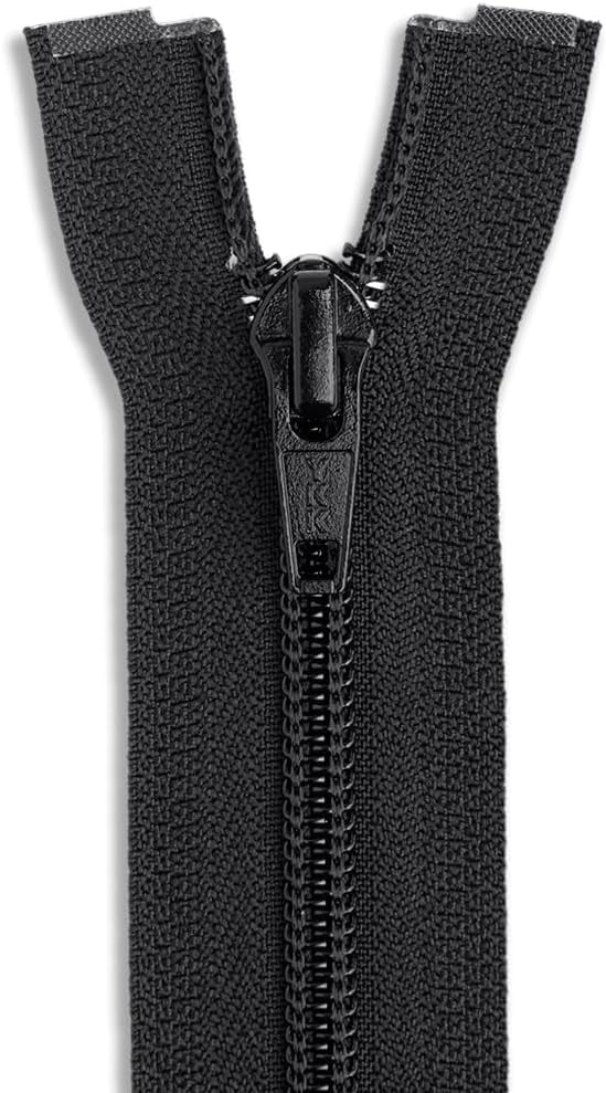 QIUYIDP 24 inch Zipper Black Nylon Coil Zipper One-Way Separating Open ...