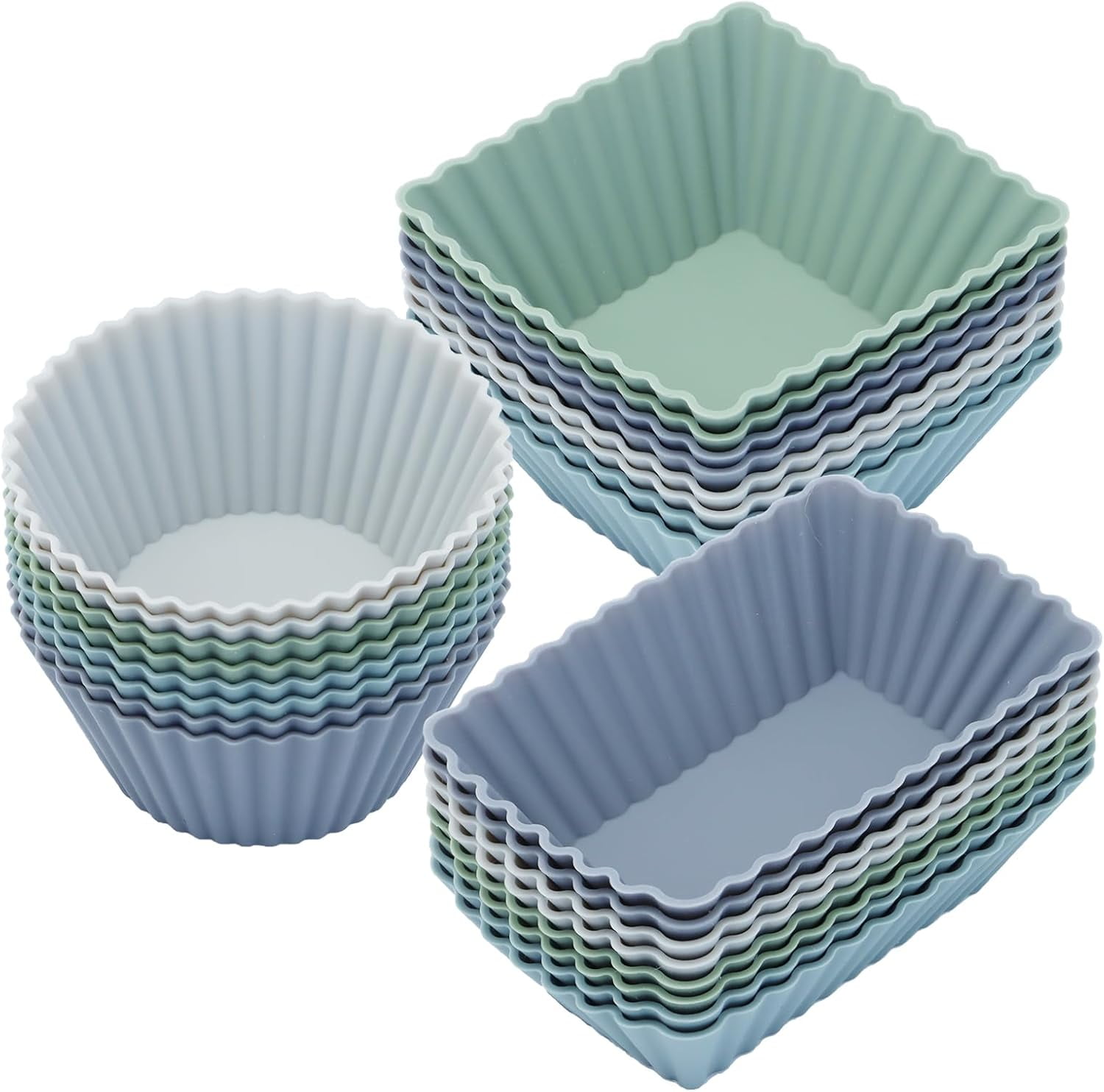 QIUYIDP 24Pack Silicone Muffin Cups, Reusable Cupcake Liners s for ...