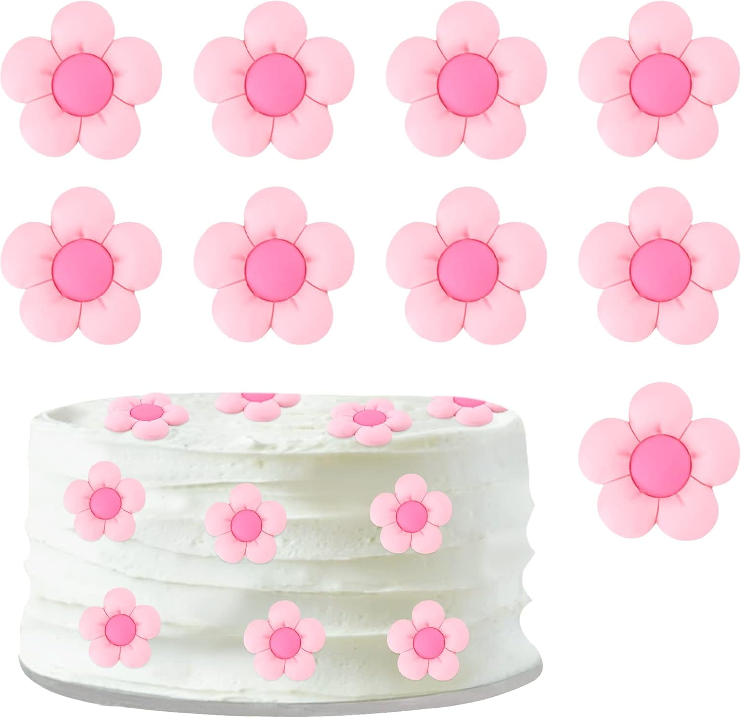 QIUYIDP 25 Pack Sunflower Cupcake Toppers for Flower Themed Party ...